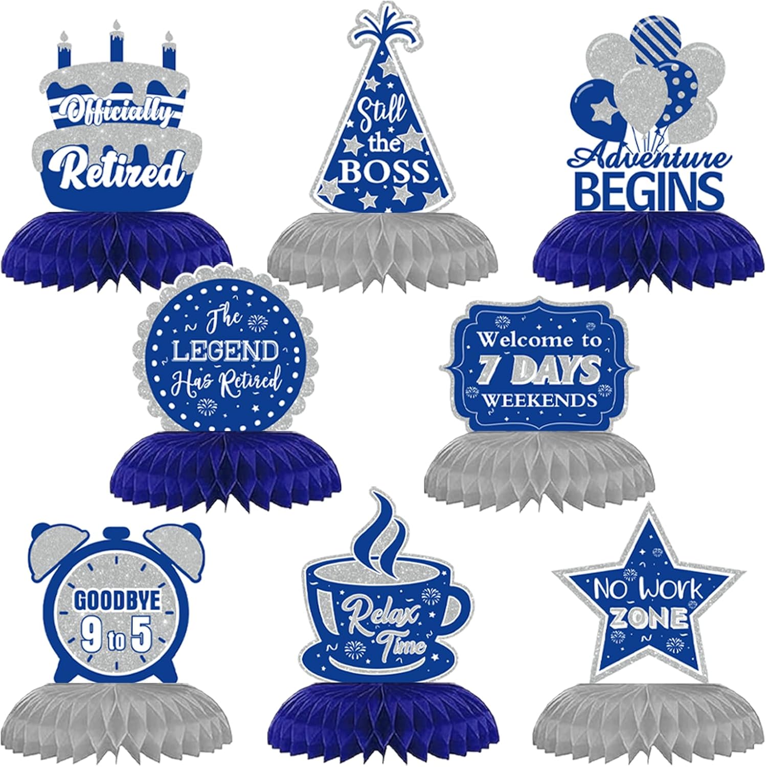 Amazon.com: 8 Pcs Retirement Party Decorations Honeycomb Centerpiece ...