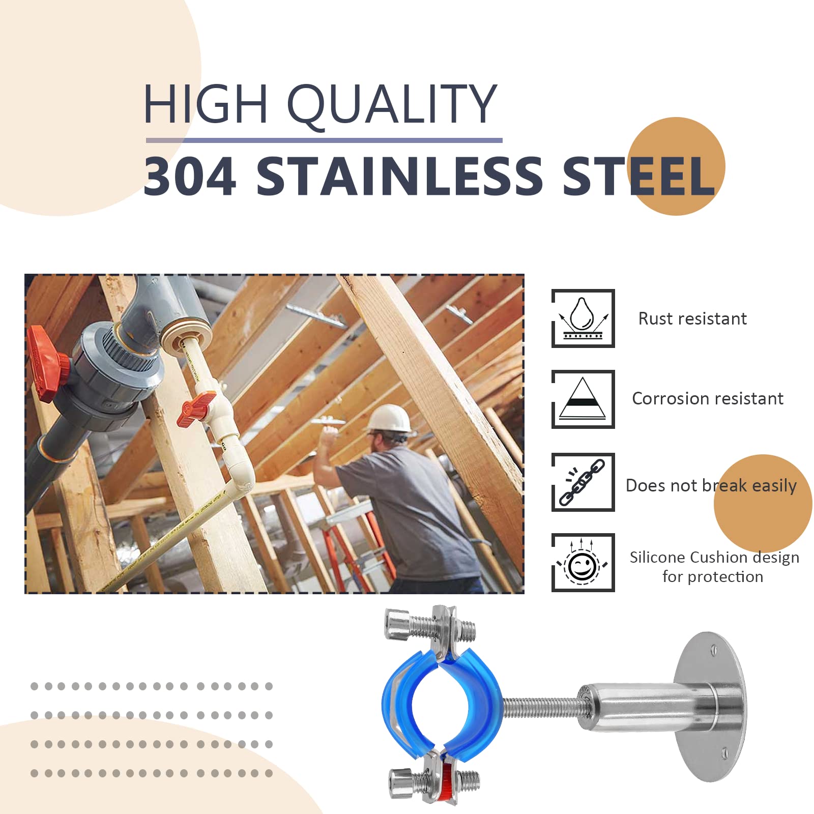 Pipe Supports, Horizontal Vertical Support Brackets, 43% OFF