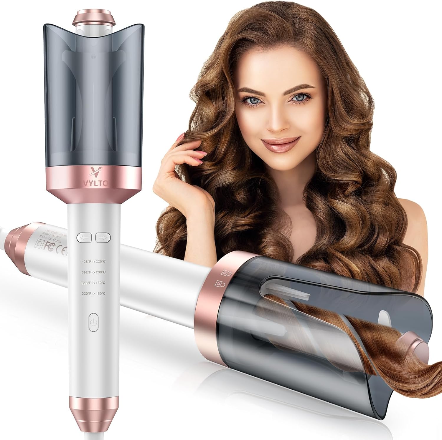Amazon.com: Vylto Automatic Curling Iron, Automatic Hair Curler with 1 ...