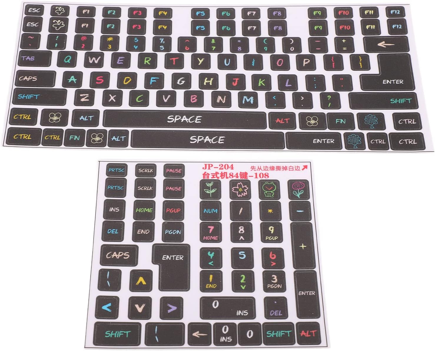 Amazon.com: POCREATION 2 Pack Universal English Keyboard Stickers Matte ...