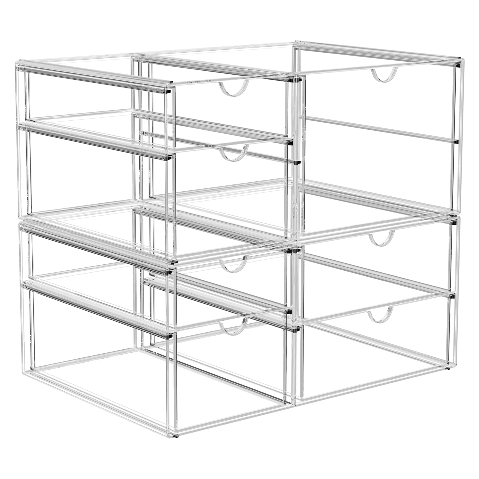 Amazon.com: testyu Acrylic Drawer Organizer Stackable, 7 Drawer Storage ...