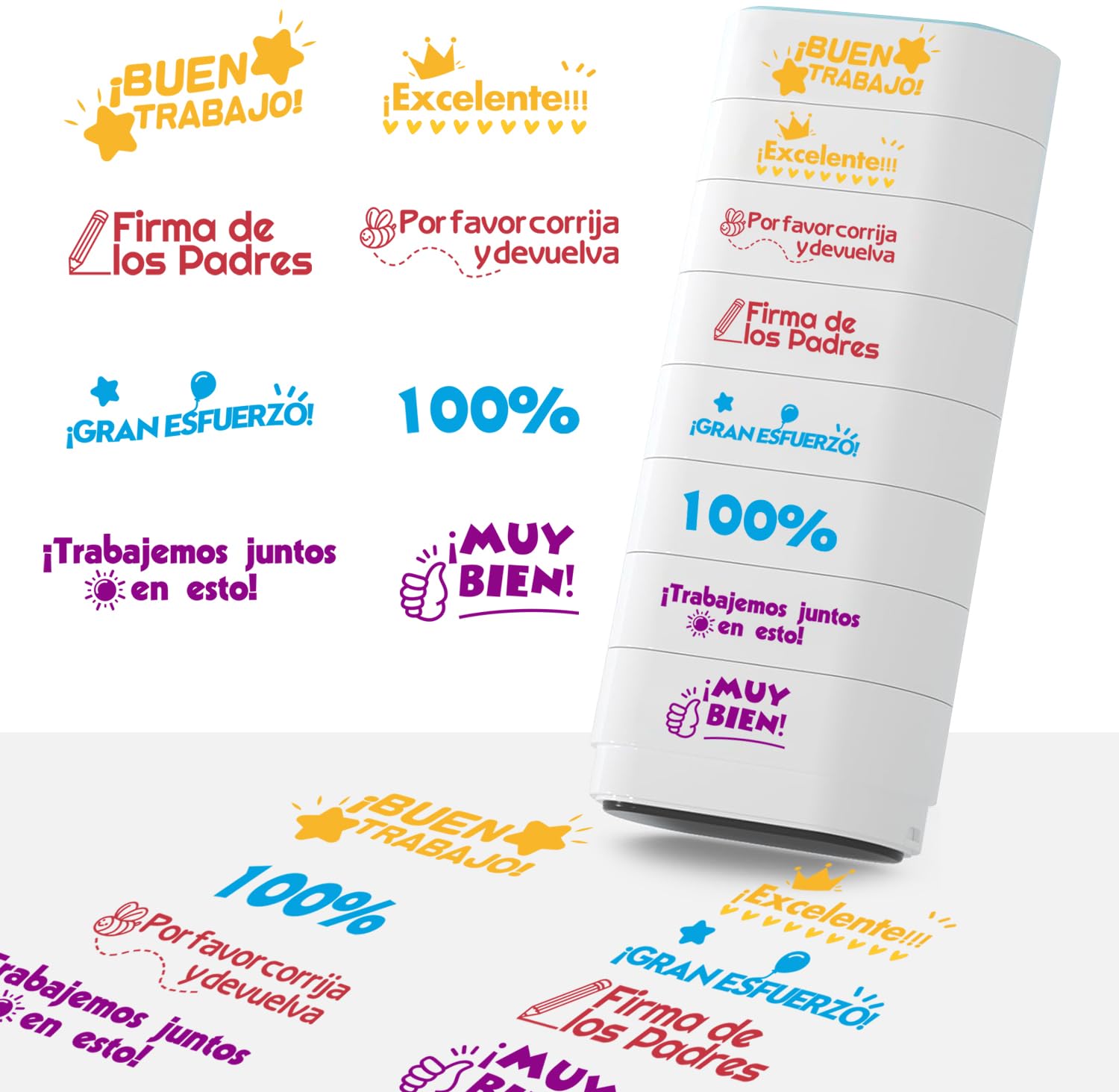 DAYWELL Sellos para Maestros, 8 Piezas Sellos Personalizados en Español ...