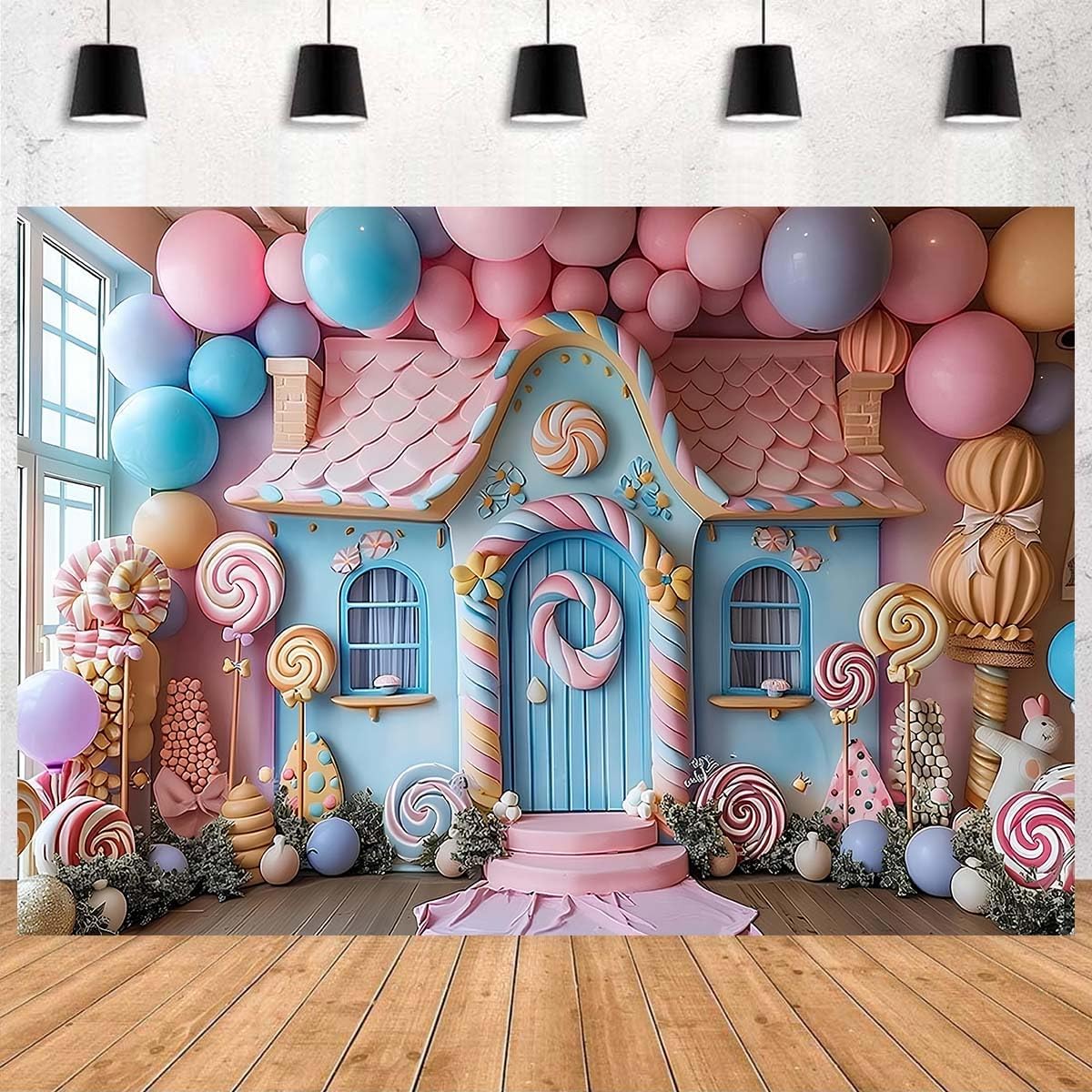 Amazon.com : Candyland Donut Sweet Candy House First Birthday Photo ...
