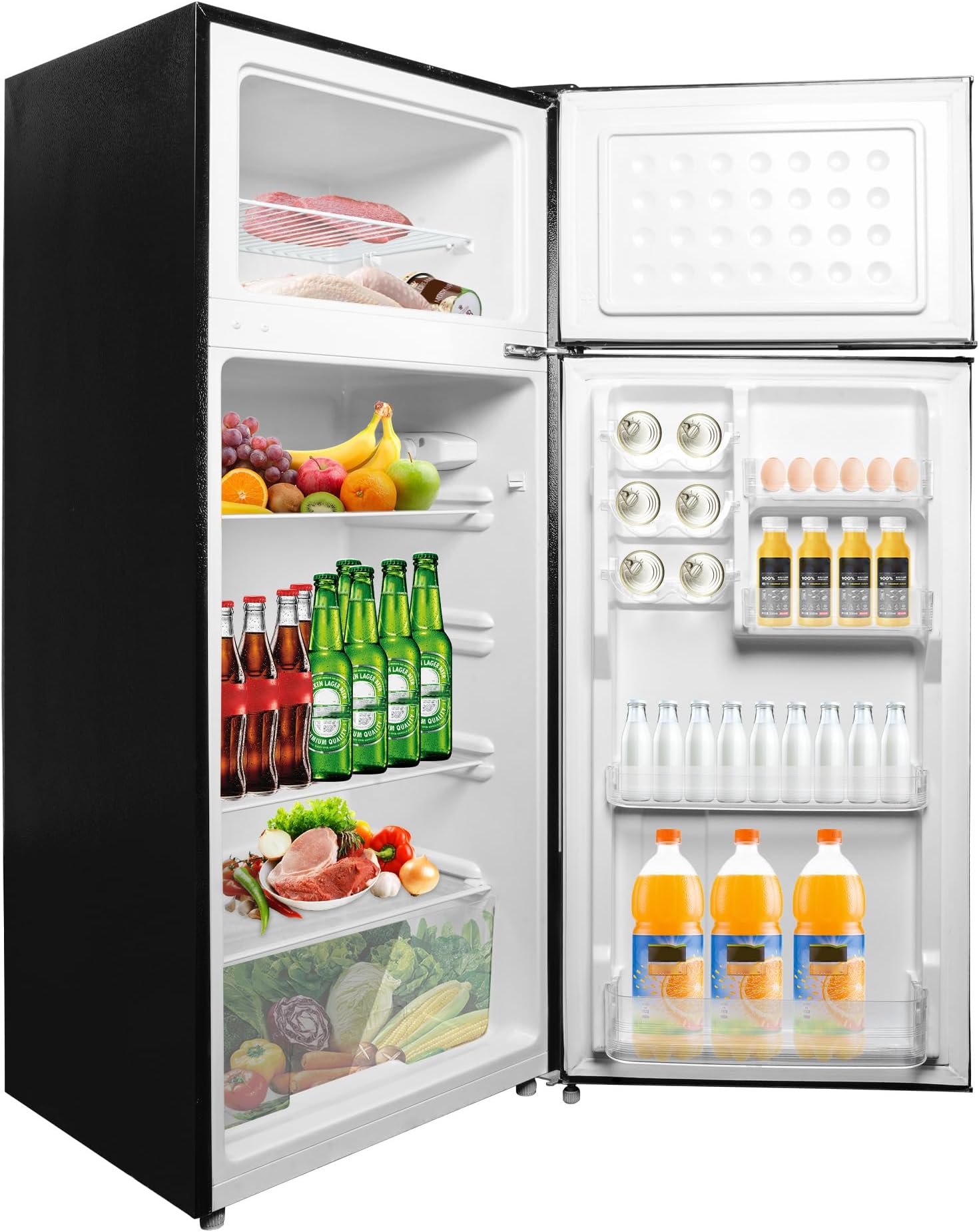 Amazon.com: E-Macht 7.7 Cu Ft Mini Fridge with Freezer, 2 Doors ...