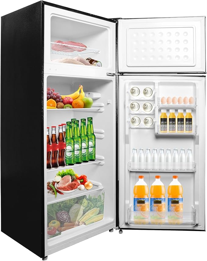 Amazon.com: E-Macht 7.7 Cu Ft Mini Fridge with Freezer, 2 Doors ...