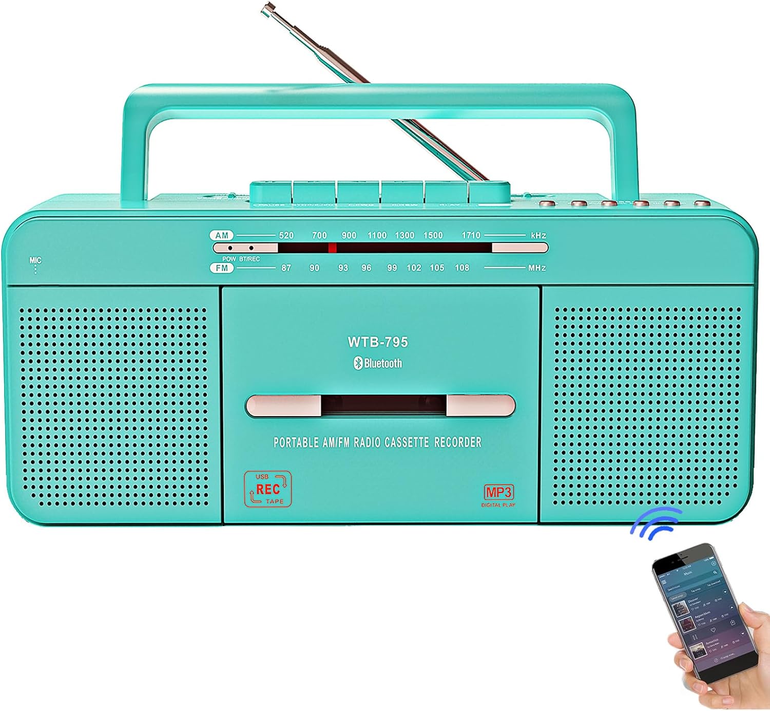 WISCENT Retro Cassette Player AM/FM Radio, Portable Tape Player ...