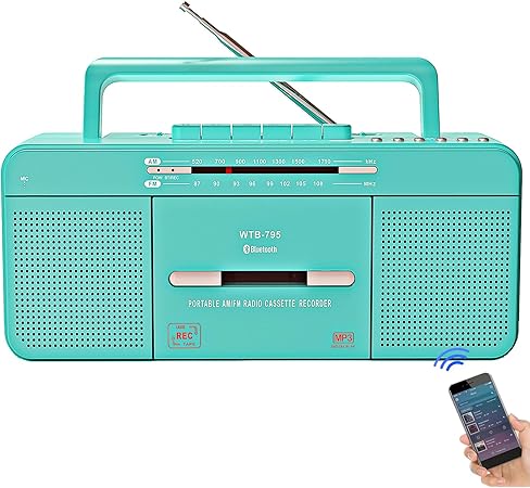 Amazon.com: Portable Retro Stylish Cassette Player Recorder Boombox ...