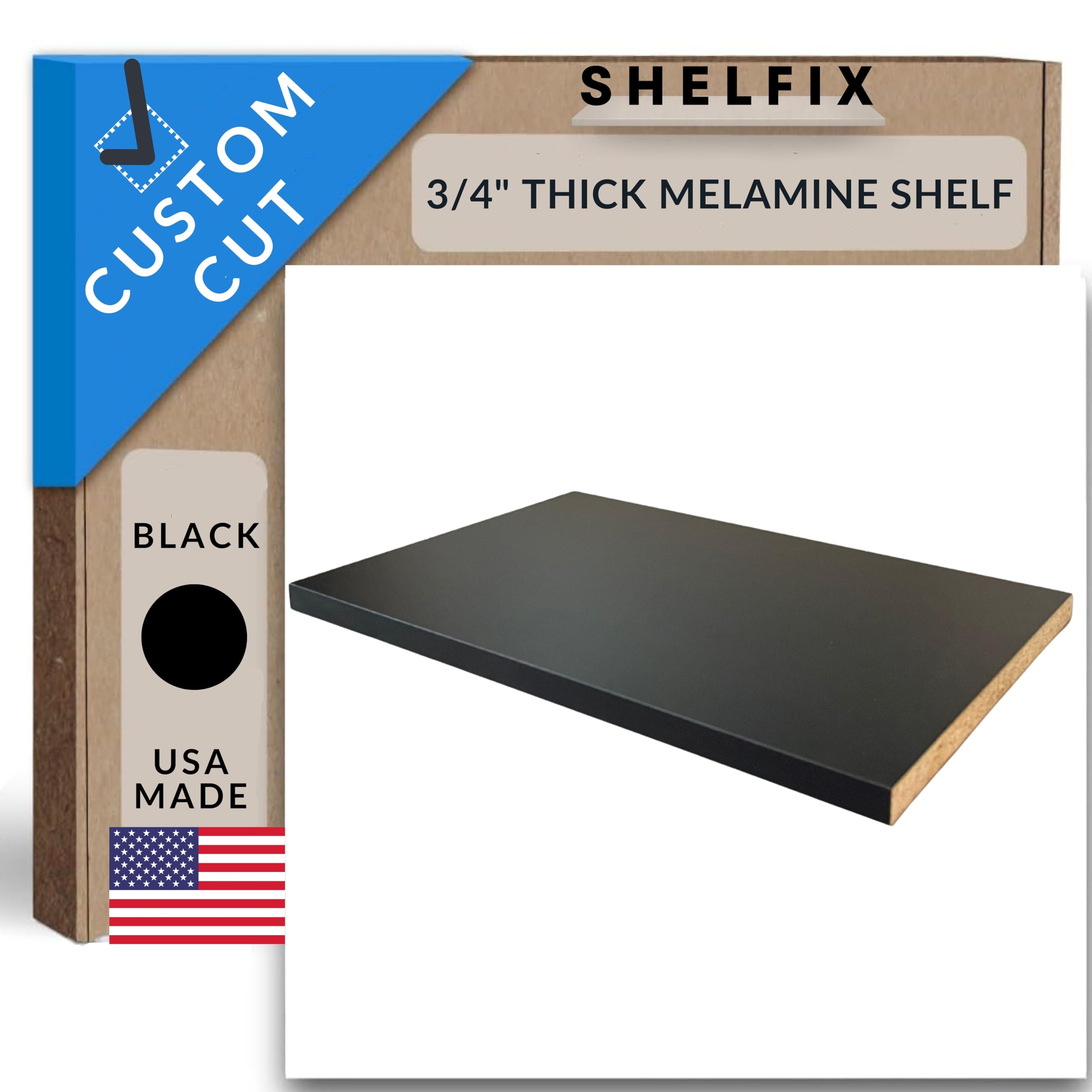 Amazon.com: SHELFIX - Black Color 3/4'' Thick Melamine - Cabinet ...
