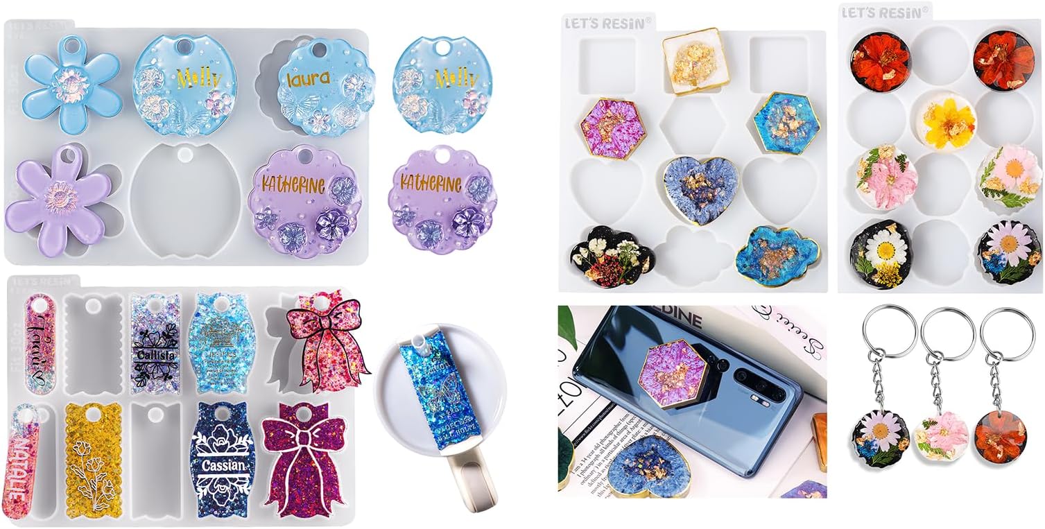 Amazon.com: Bundle Name Plate Molds and Phone Grip Resin Molds : Arts ...
