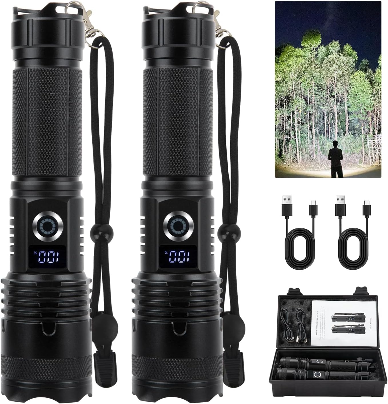 Shadowhawk Flashlights High Lumens Rechargeable, 1000000 Lumens XHM90.2 ...