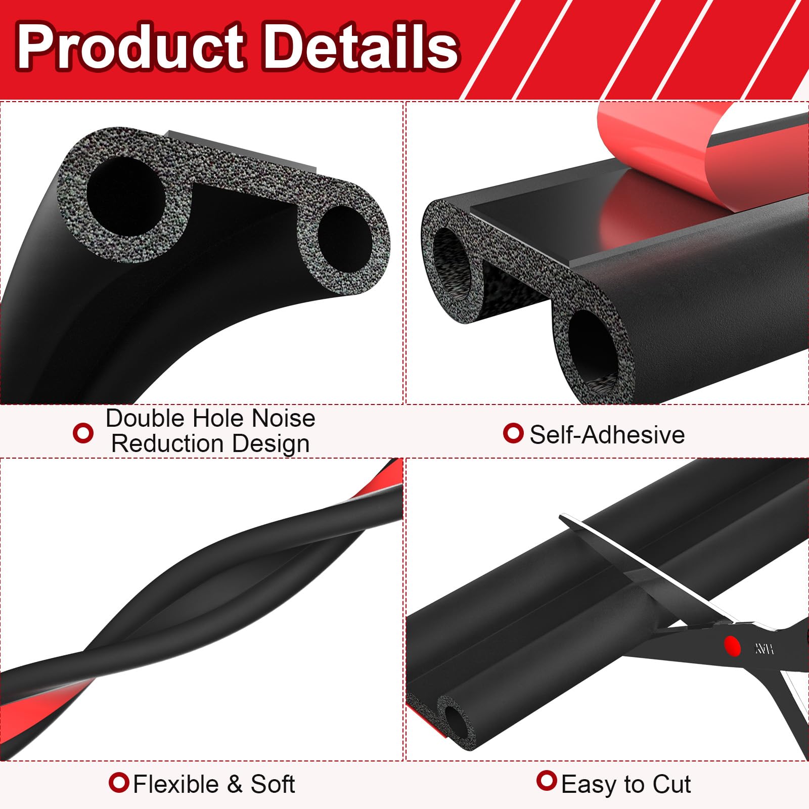 Snapklik.com : 25Ft Adhesive Truck Tailgate Seal, Tonneau Cover Seal ...