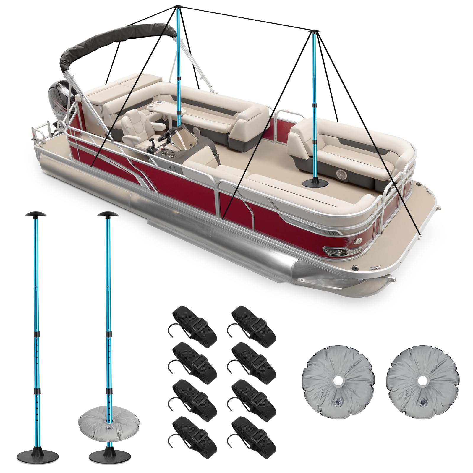 SAN LIKE Boat Cover Support Poles Adjustable Boat Cover Pole Support ...