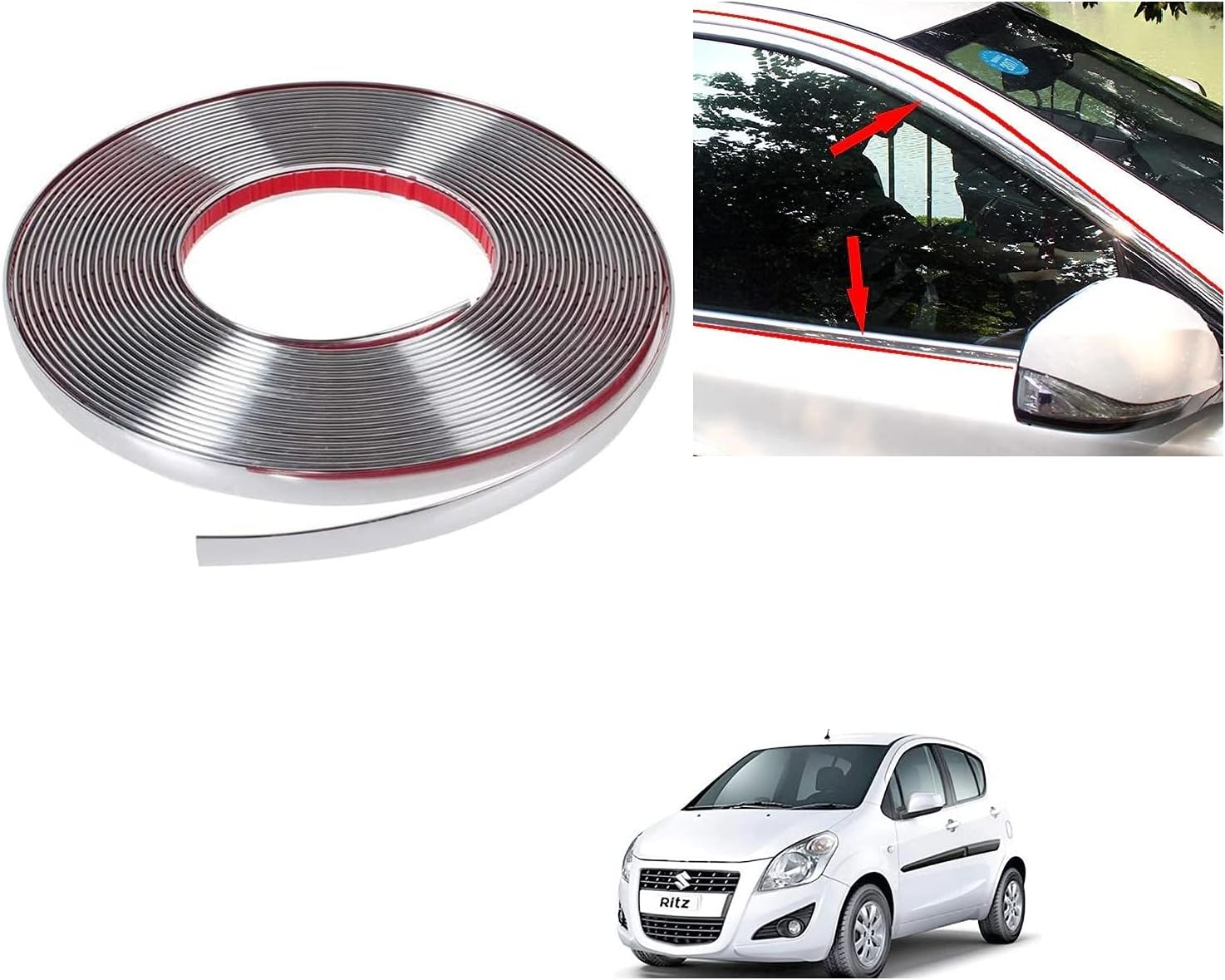 DETACHI Side Window Chrome Beading Roll for Car, Custom Plated ...