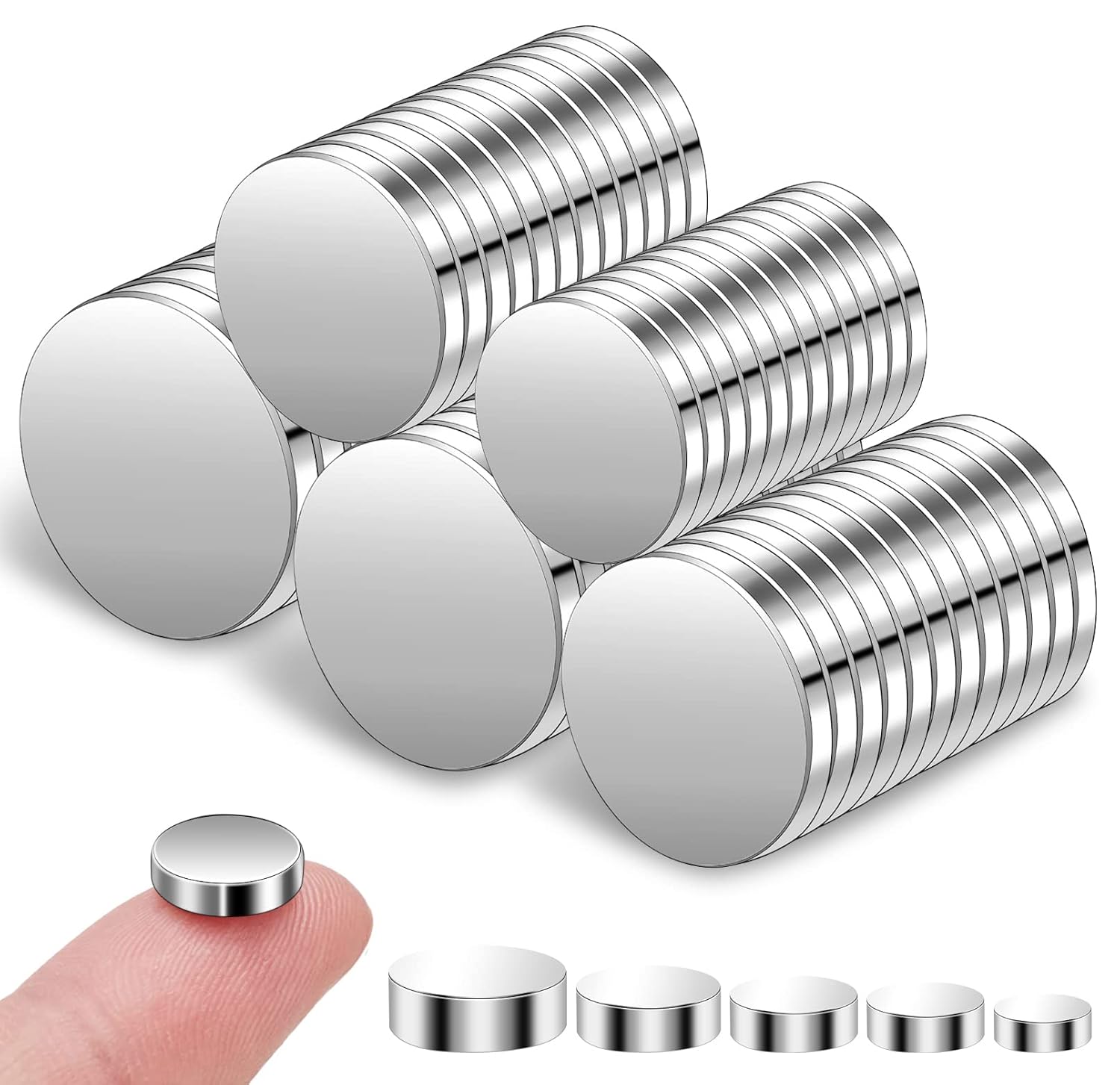 Amazon.com: 60Pcs Small Magnets,5 Different Size Round Magnets ...