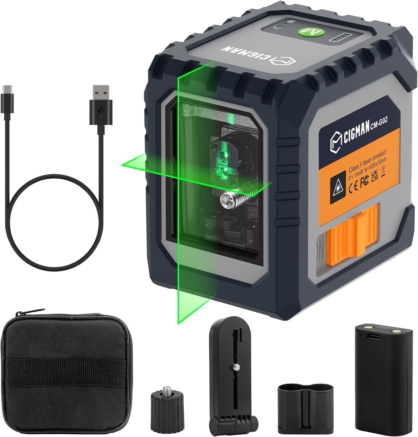 POPOMAN Niveau Laser 30m Rechargeable, Laser Ligne Verte Autonivelante ...