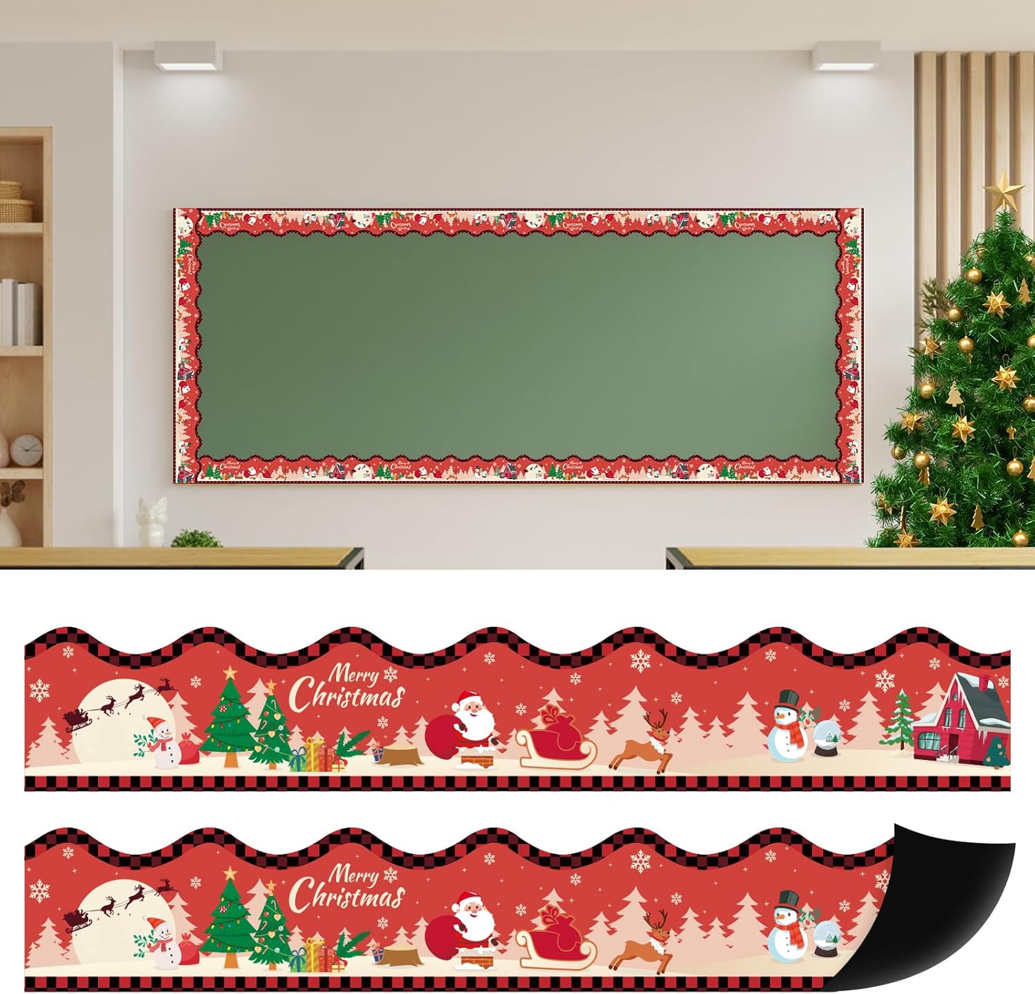 Amazon.com: 12pcs Christmas Magnetic Border, 11.81x1.97 in Magnetic ...