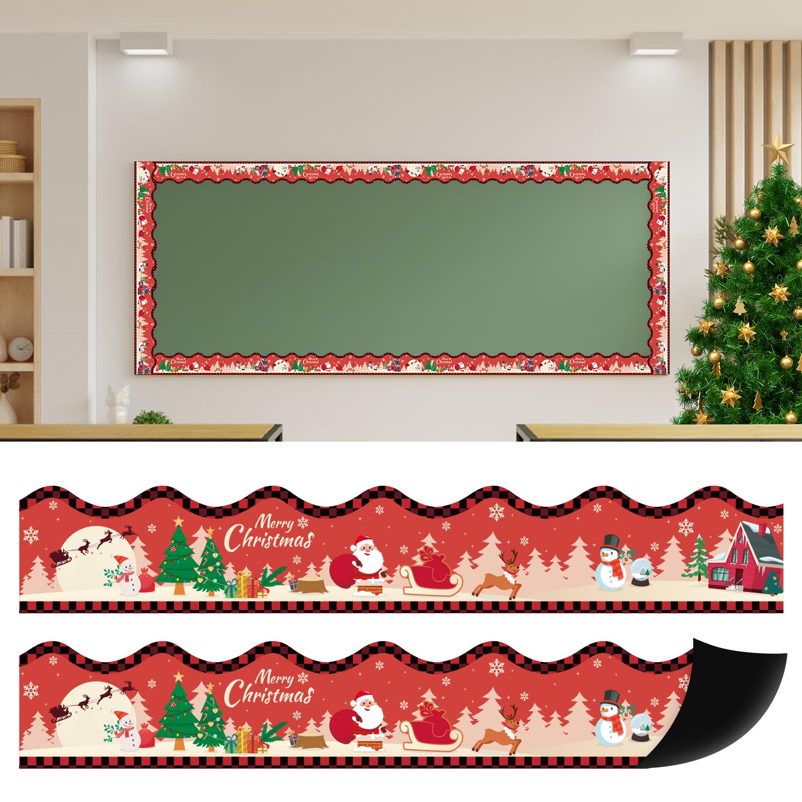 Amazon.com: 12pcs Christmas Magnetic Border, 11.81x1.97 in Magnetic ...