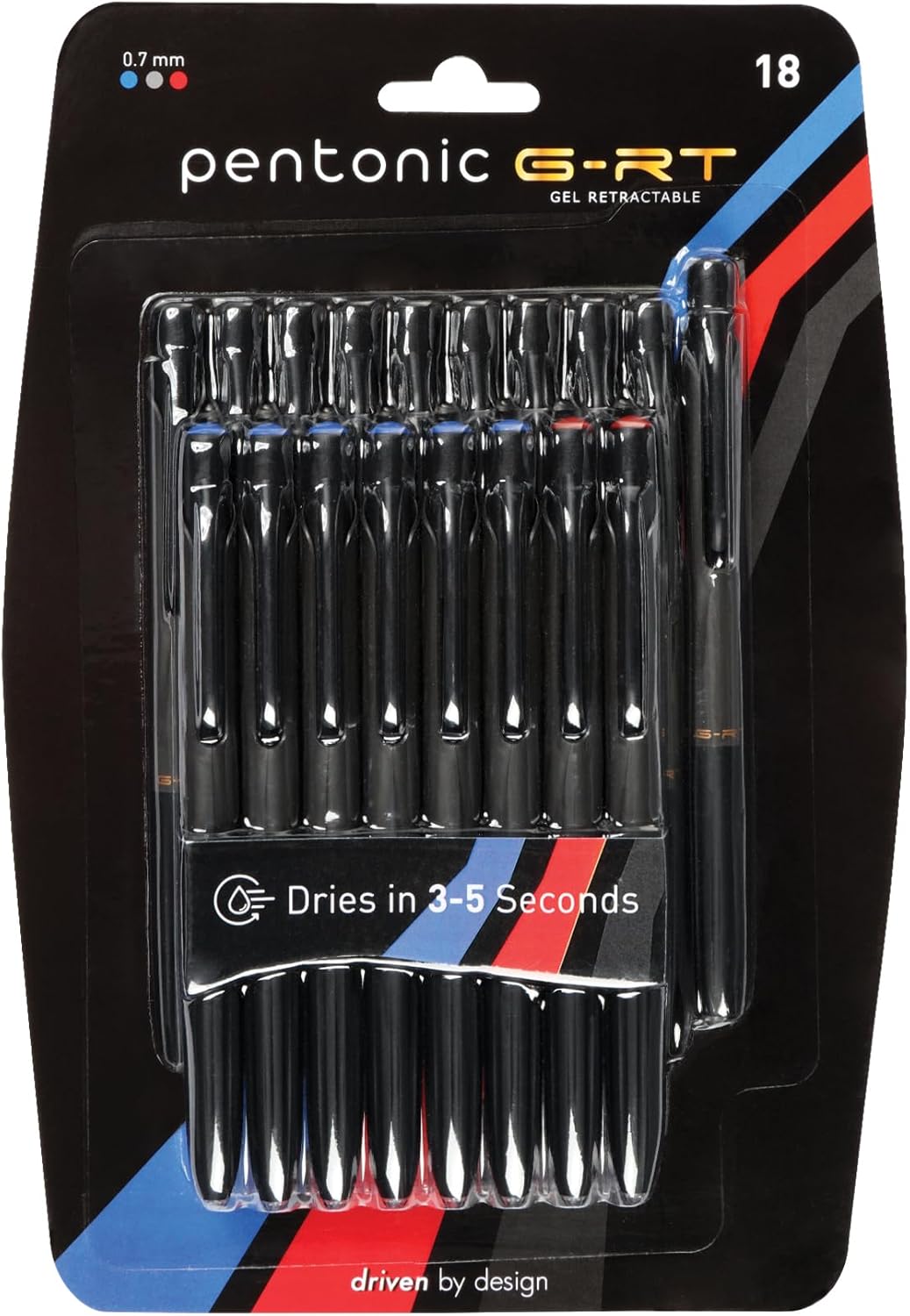 Amazon.com : Pentonic GR-T Retractable Gel Pens, 18 Count, Assorted ...