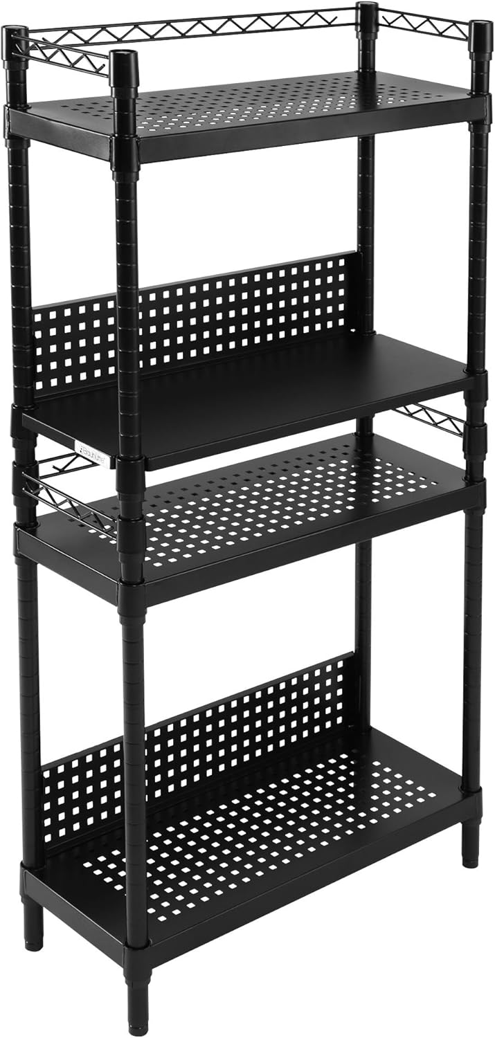 Bauhutte BHS-600SM-BK Desk Side Rack, Computer and PC Rack, (W x D x H ...