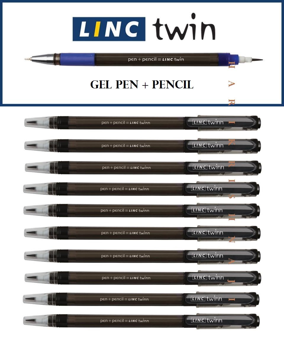 Linc Pen and Plastics LTD Twinn Gel Ink Rollerball Pen - Blue, (Pack Of ...
