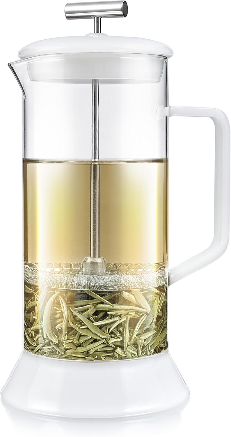 Amazon.com: Teabloom Toulouse Borosilicate Glass Tea Press and Coffee Maker with No Plastic, 24 ...