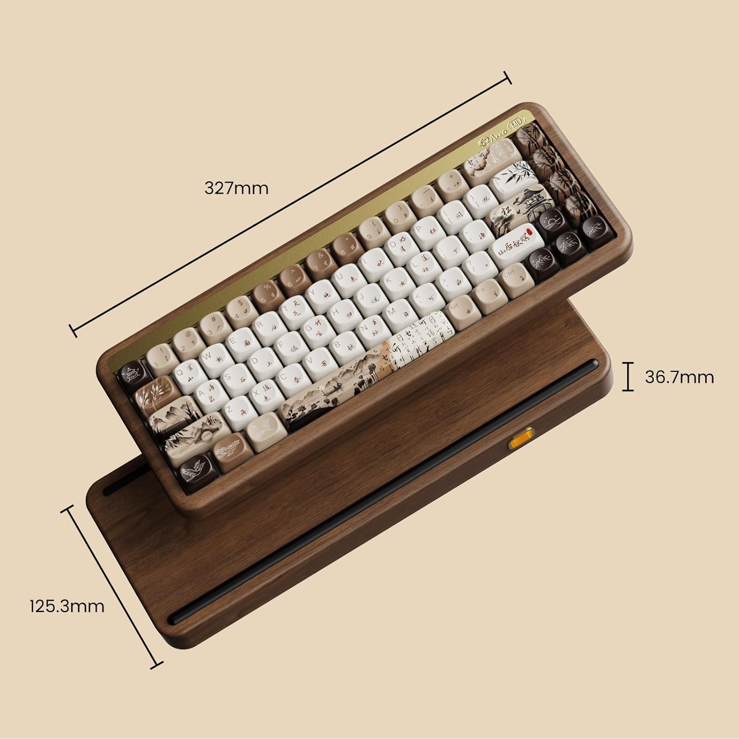 Akko Mechanical Gaming Keyboard with Walnut Wooden Case, MU01 Mountain ...