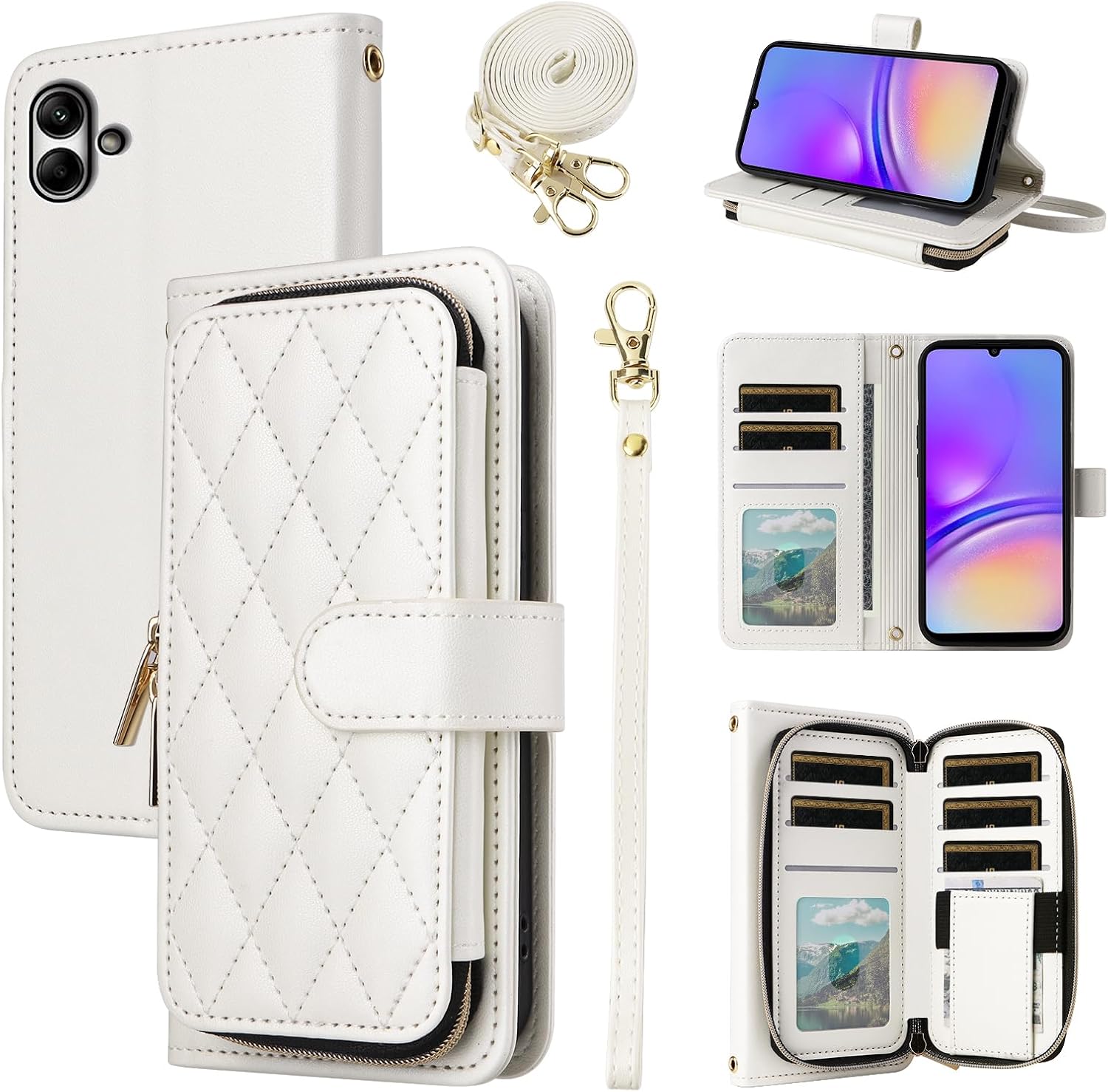 Amazon.com: Furiet Argyle Wallet Case for Samsung Galaxy A04e with ...