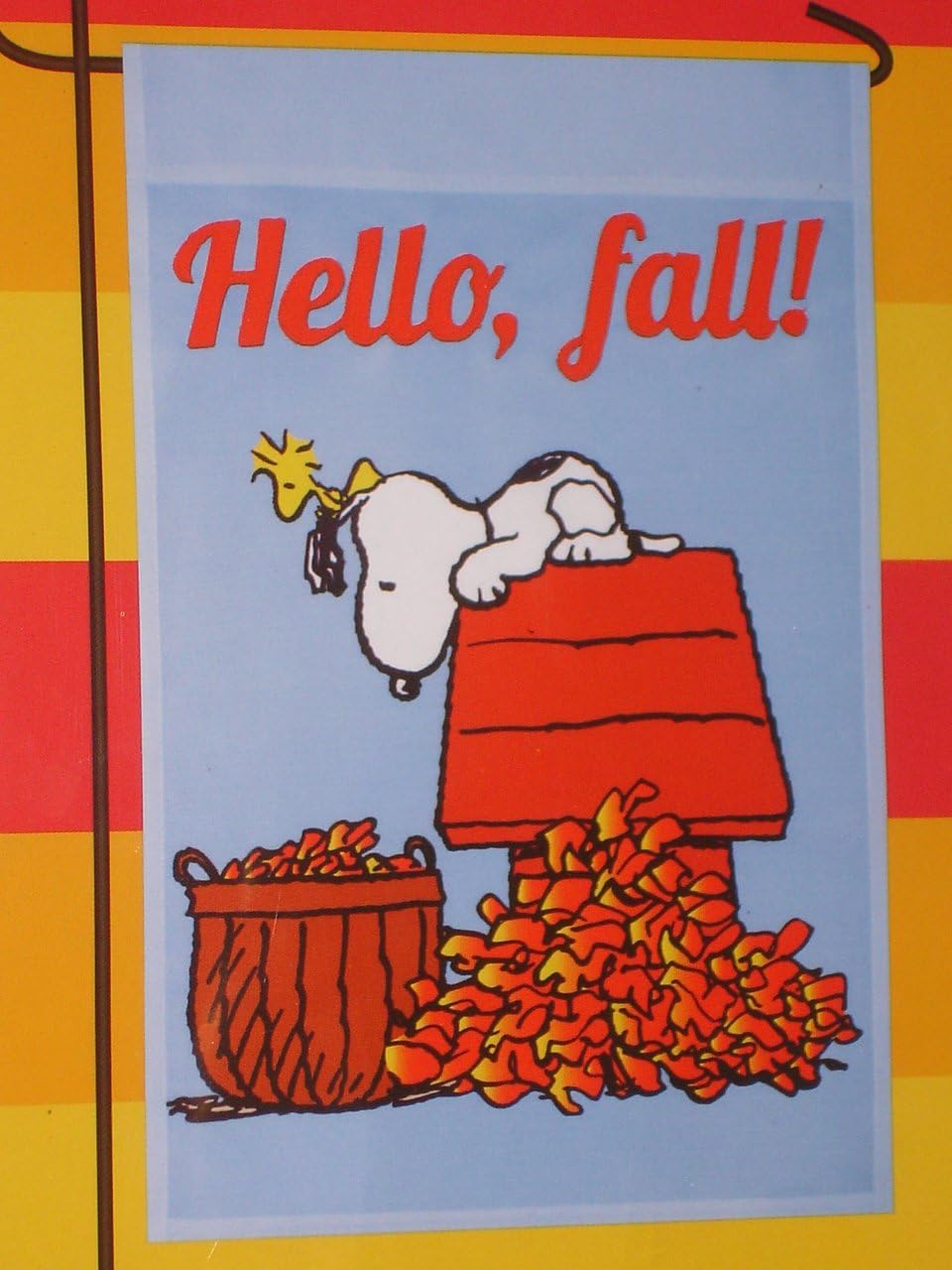 Amazon.com : Peanuts Hello Fall Small Flag with Snoopy on His Doghouse ...