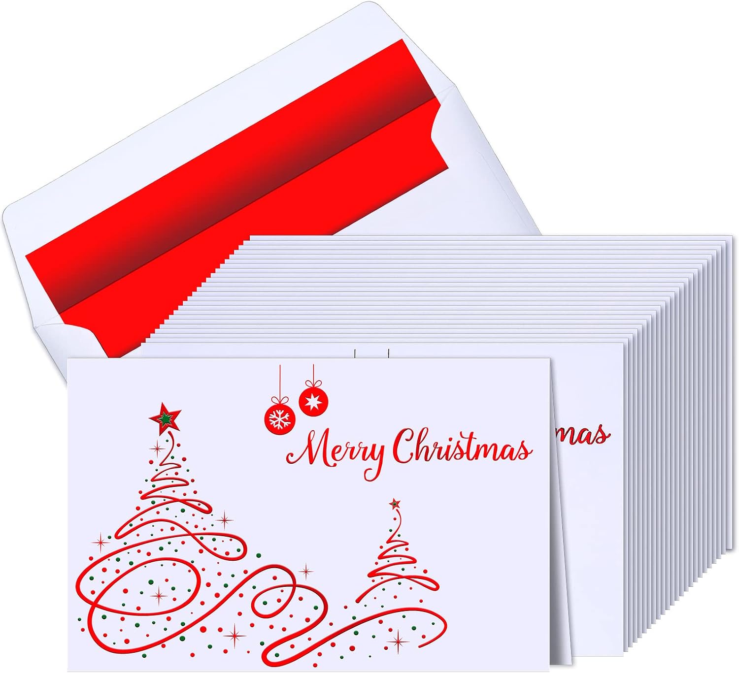 Amazon.com : Zonon 60 Pieces Christmas Cards with Foil Lined Envelope ...
