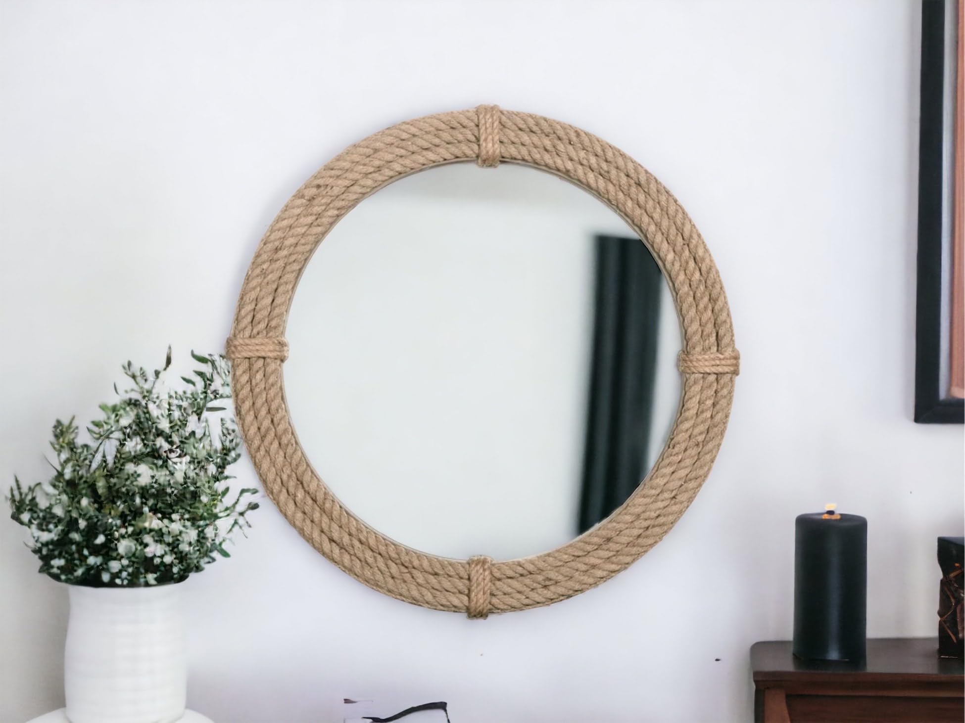 Amazon.com: Foreside Home & Garden 23.75 inch Diameter Round Wrapped ...