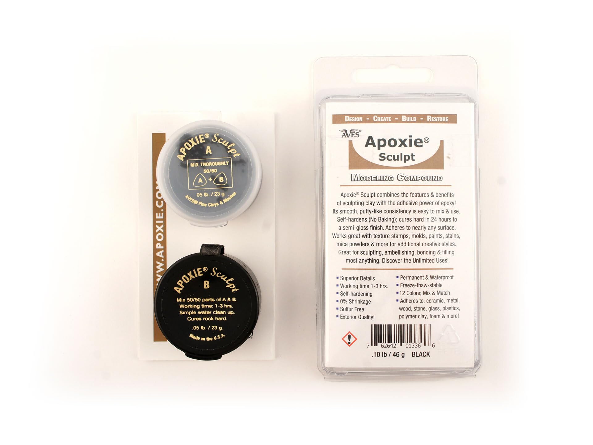 Air Dry Sculpting Clay Aves - 2 Part Epoxy Putty 1/10 Pound Black ...