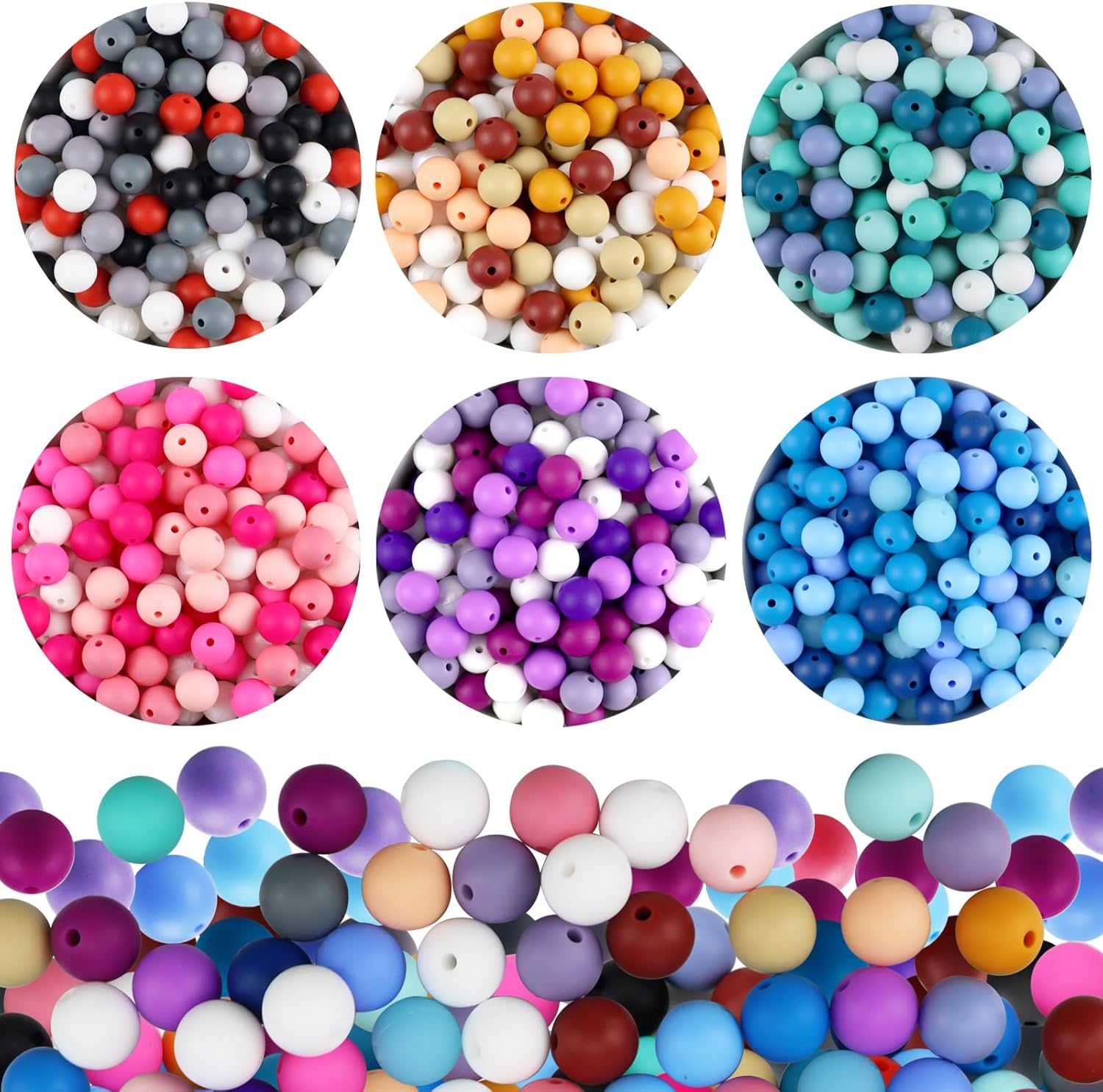 Amazon.com: Jyongmer 180PCS Silicone Beads for Keychain Making - 6 ...