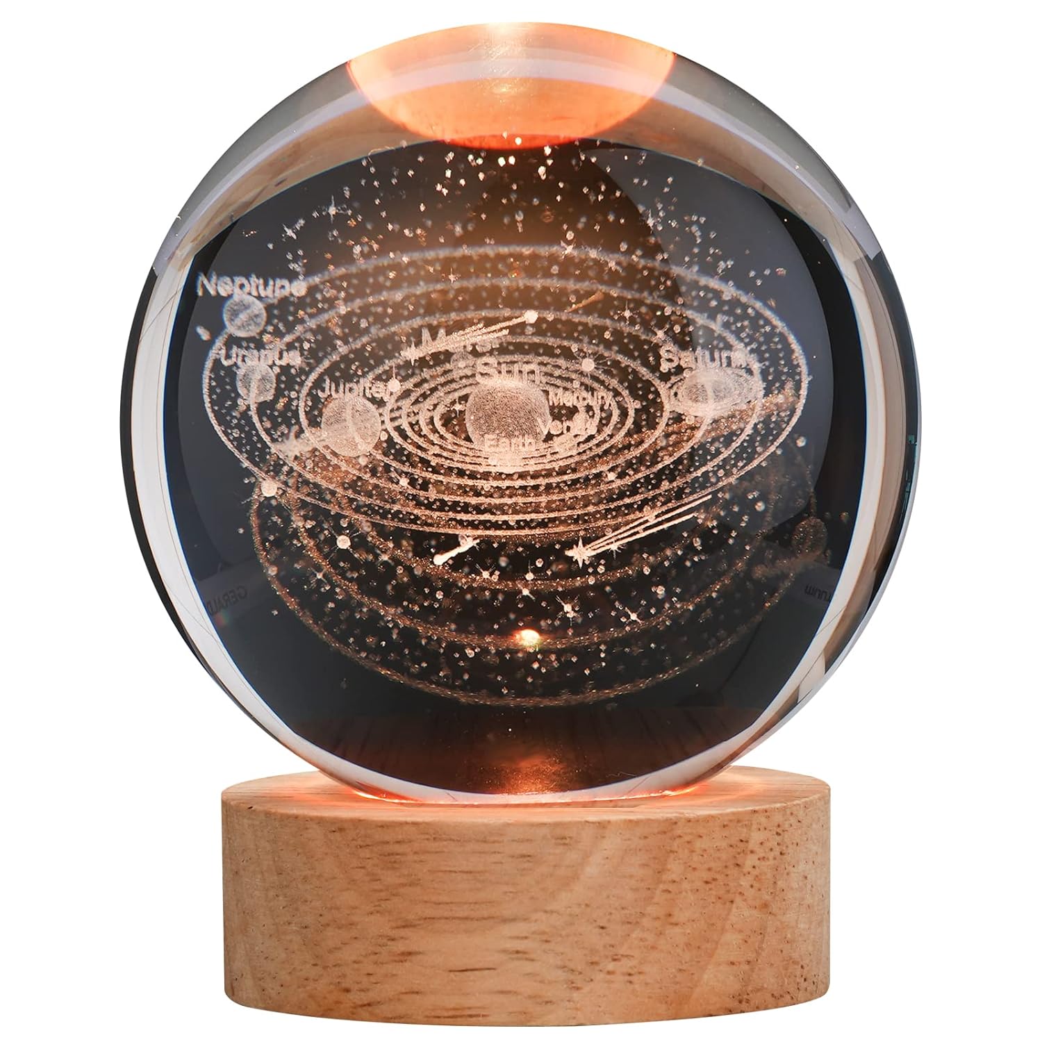Buy JANARARY Large 3D Solar System Crystal Ball, Crystal Lamp 16 Color ...
