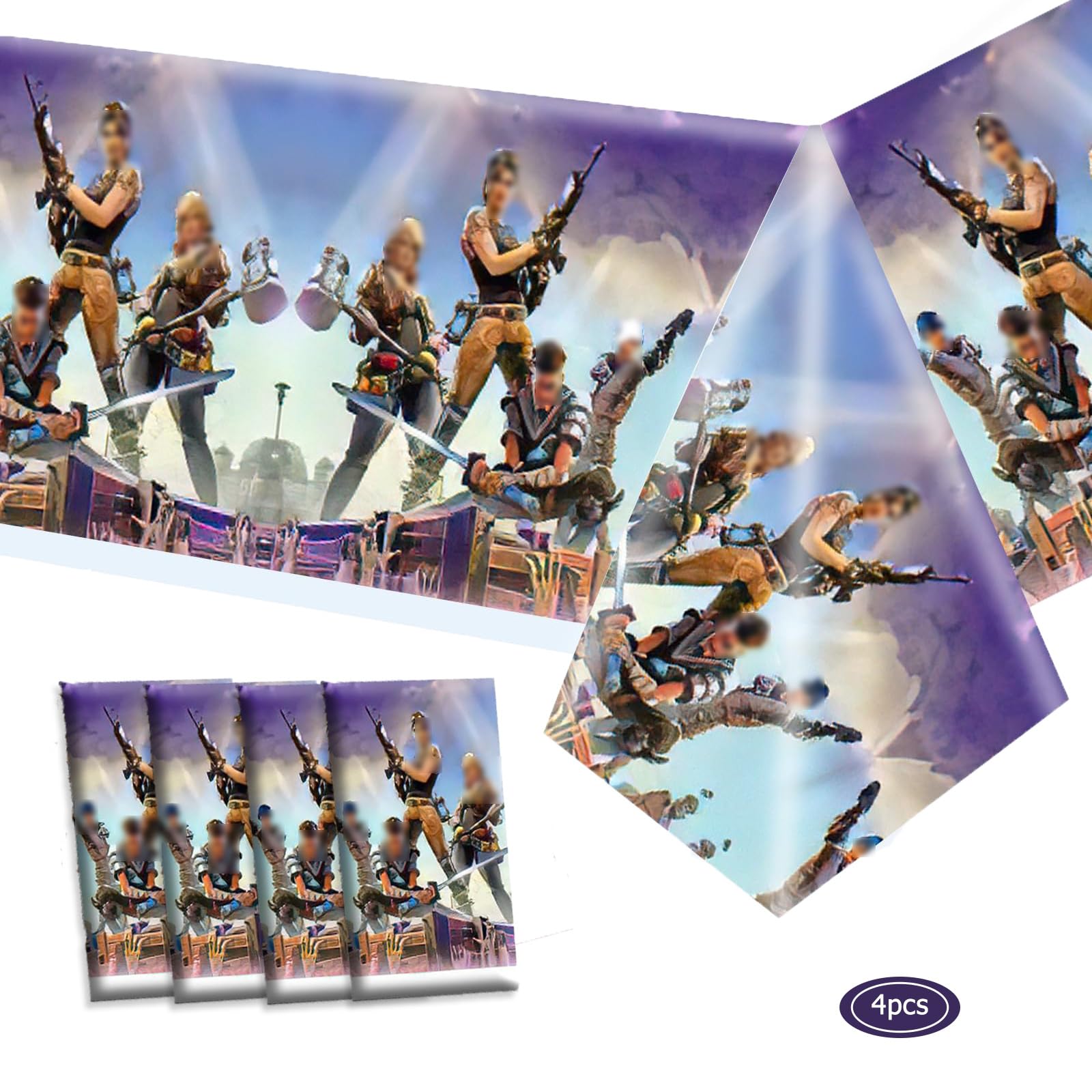 Amazon.com: 4 pcs Video Games Party Supplies Rectangular Tablecloth ...