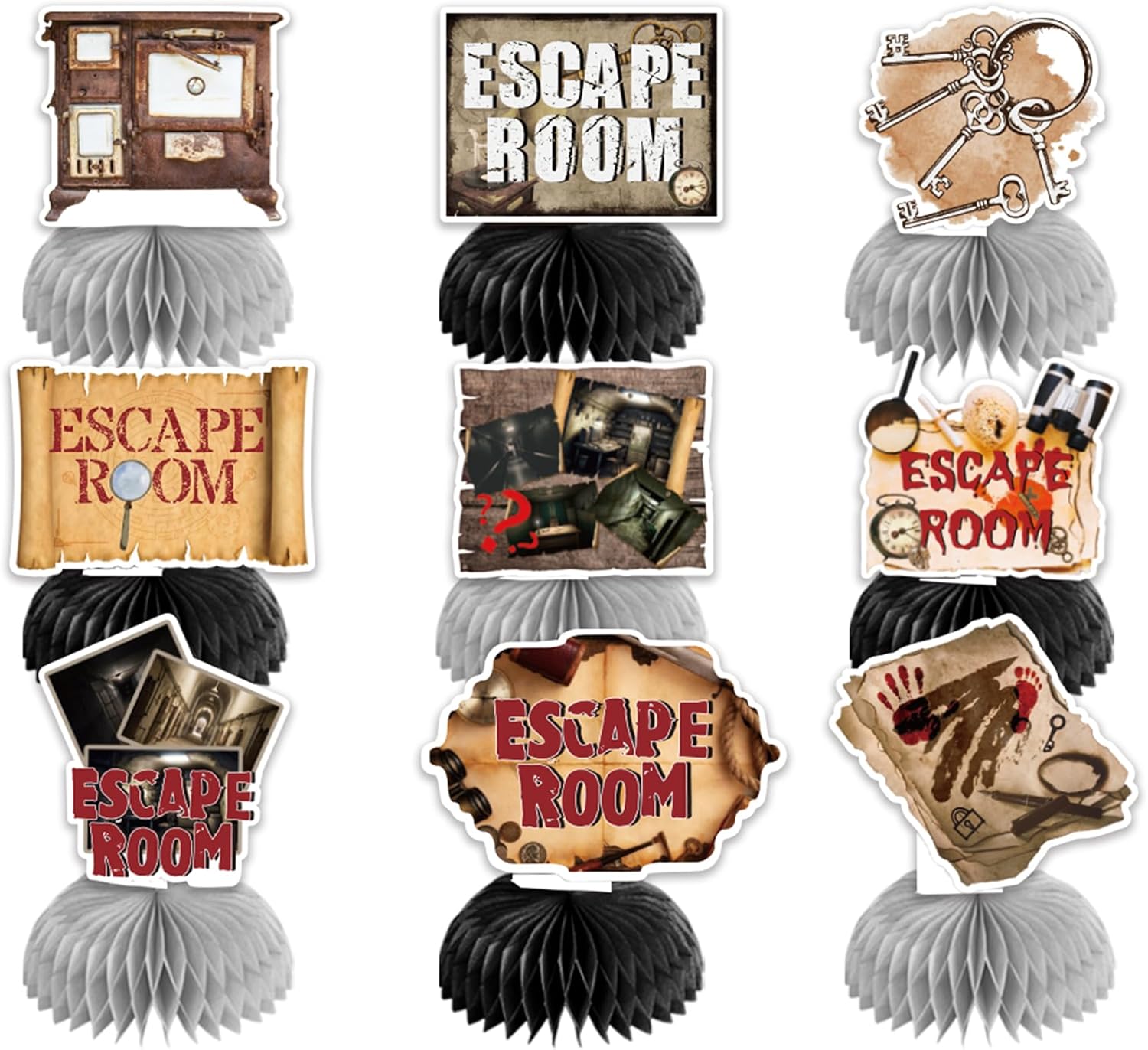 Amazon.com: 9 PCS Escape Room Honeycomb Centerpieces Table Decorations ...