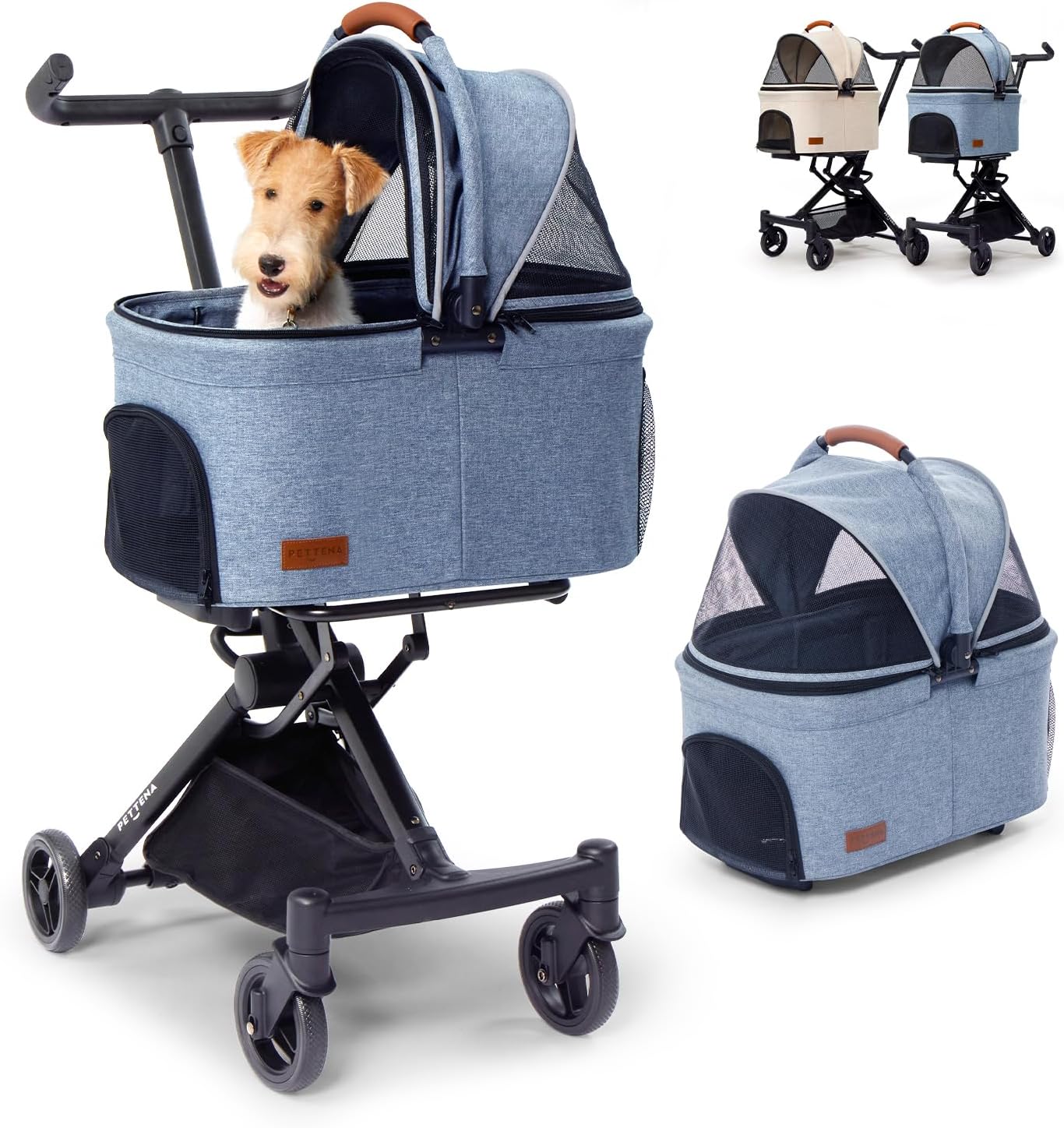 Amazon.co.jp: 【小型犬専用】PETTENA ペットカート 分離型 耐荷重20KG 最小折畳サイズ 軽量 超コンパクト 犬バギー 猫 自立可能 使用便利 小型犬多頭 犬用カート ...