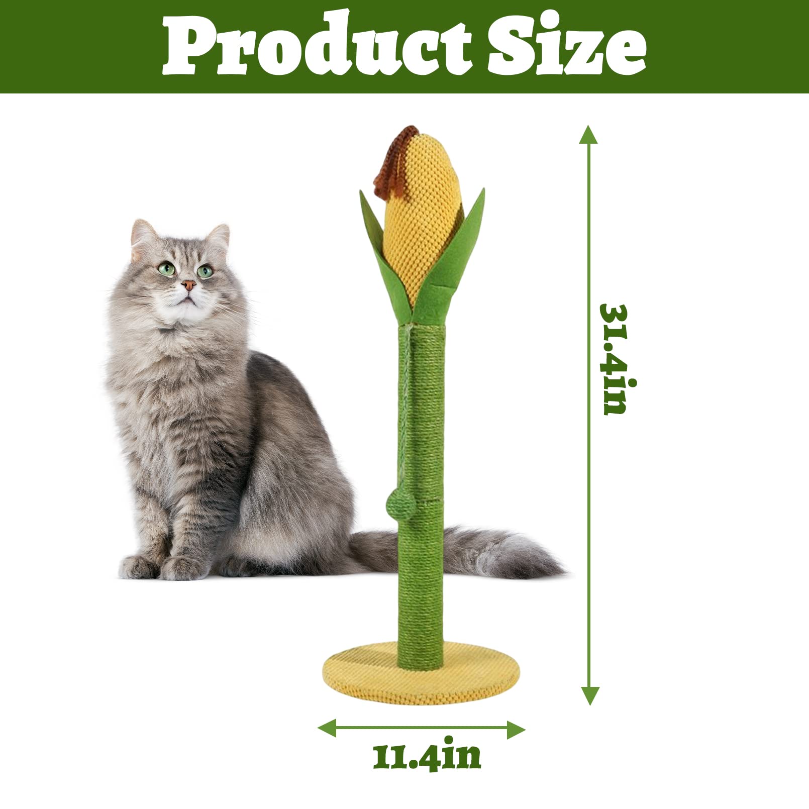 Snapklik.com : Apatal Cat Scratching Post,32" Tall Corn Scratcher For ...
