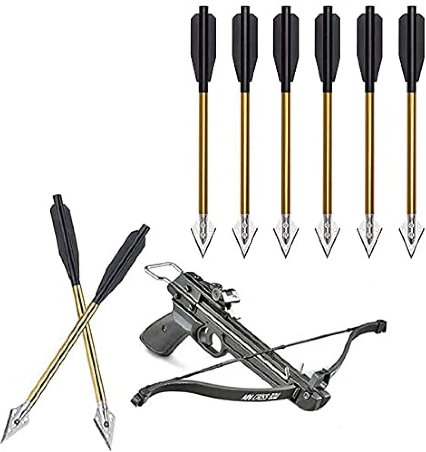 ZHENWULU 6.3 Inch Aluminium Crossbow Bolts Arrows With High Impact 50 ...