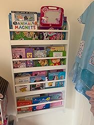 HOMCOM Wood Wall/Standing Magazine Holders Book Rack Shelf 4 Tiers ...