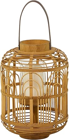 Amazon.com: The Novogratz Bamboo Handmade Decorative Candle Lantern ...