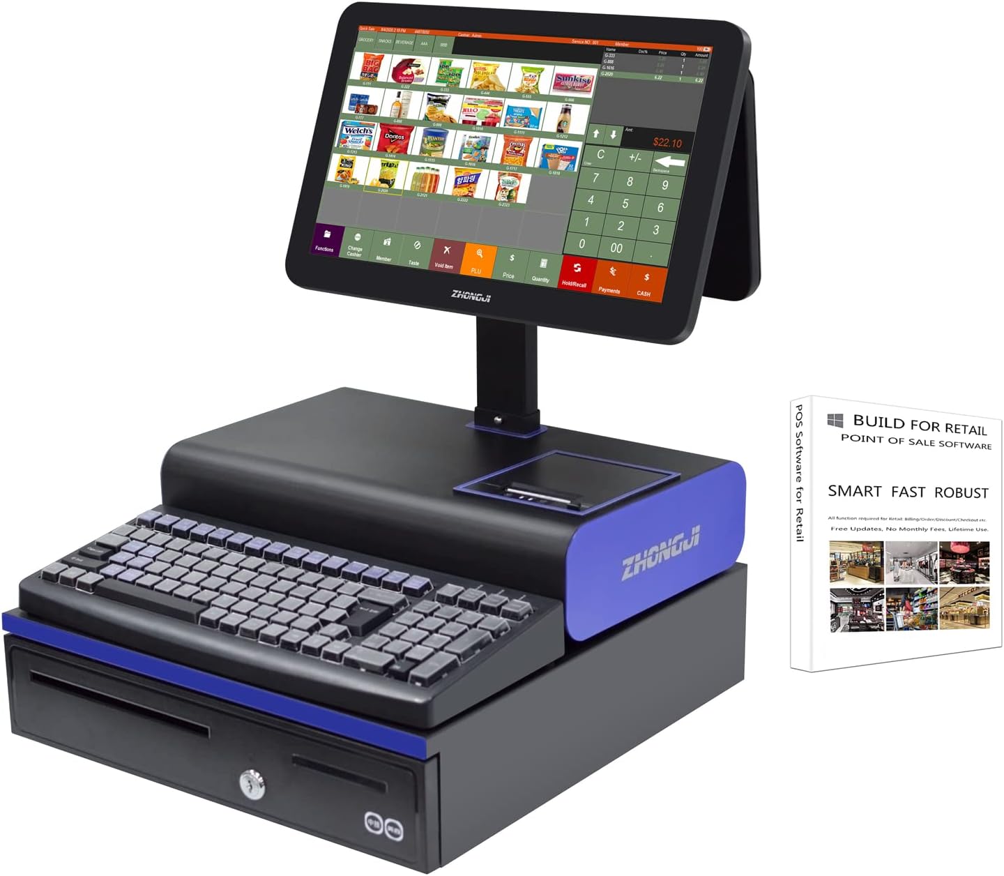 Amazon.com : ZHONGJI New POS System, POS Cashier Register with Receipt ...