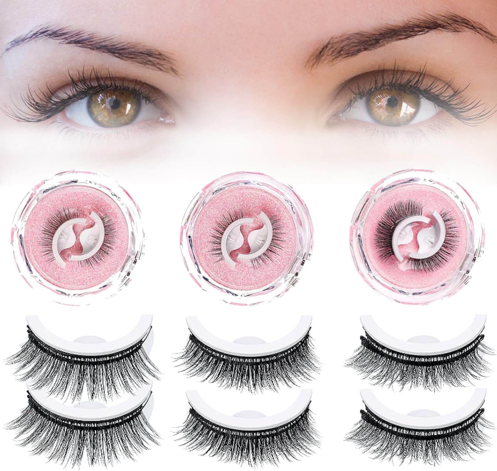 Amazon.com: JBSBAQI Self-adhesive Eyelashes,2024 Reusable Self Adhesive ...