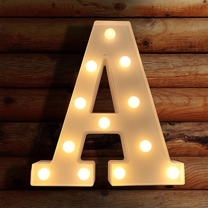VITI - Letras con luces LED iluminadas para luz nocturna, letras del ...