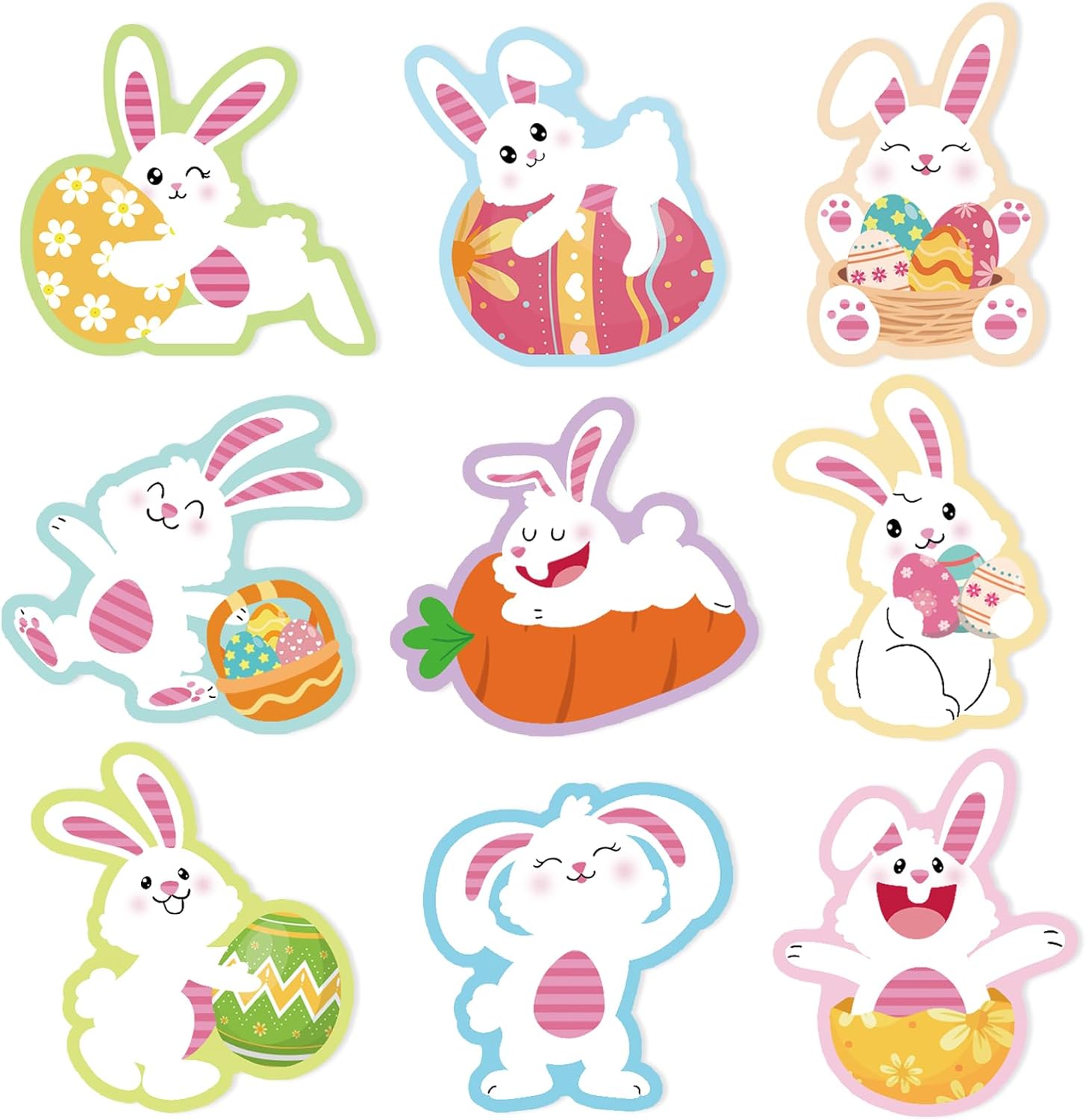 Aufkleber Ostern Deko, 108 Stück Sticker Ostern, Selbstklebend Hasen ...