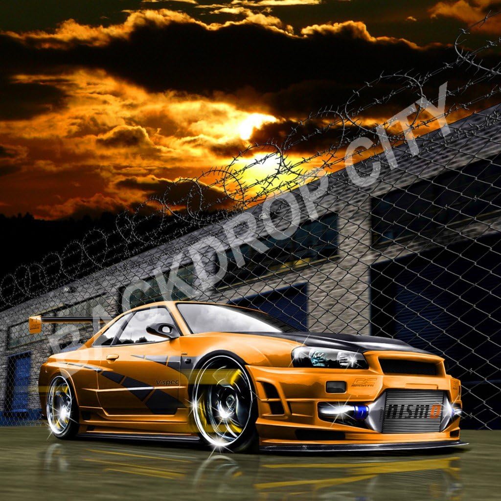 Amazon.com : 8'x8' Rap Orange Sunset Hip Hop Background Backdrop ...