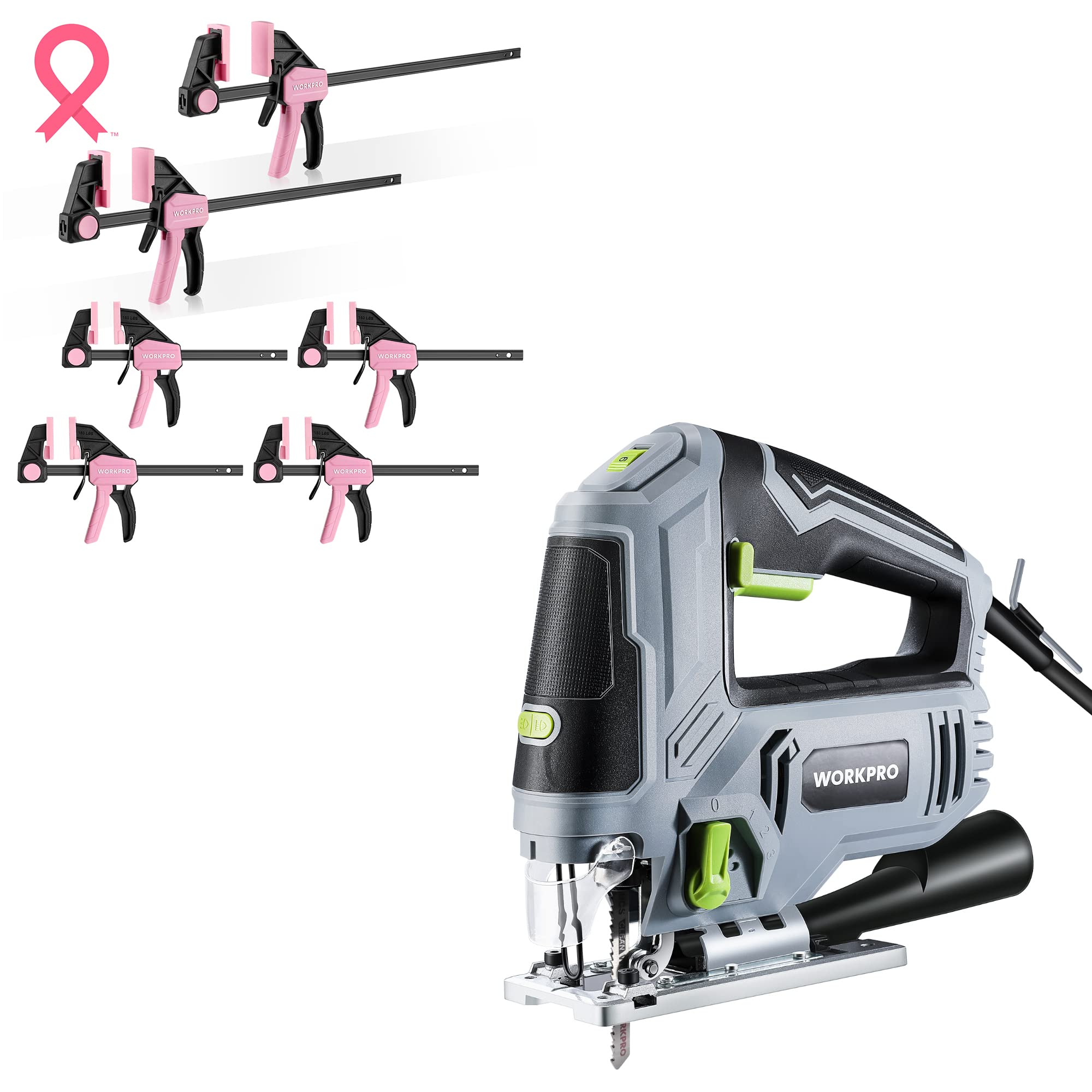 WORKPRO Bar Clamps for Woodworking, 6-Pack One-Handed Clamp/Spreader ...