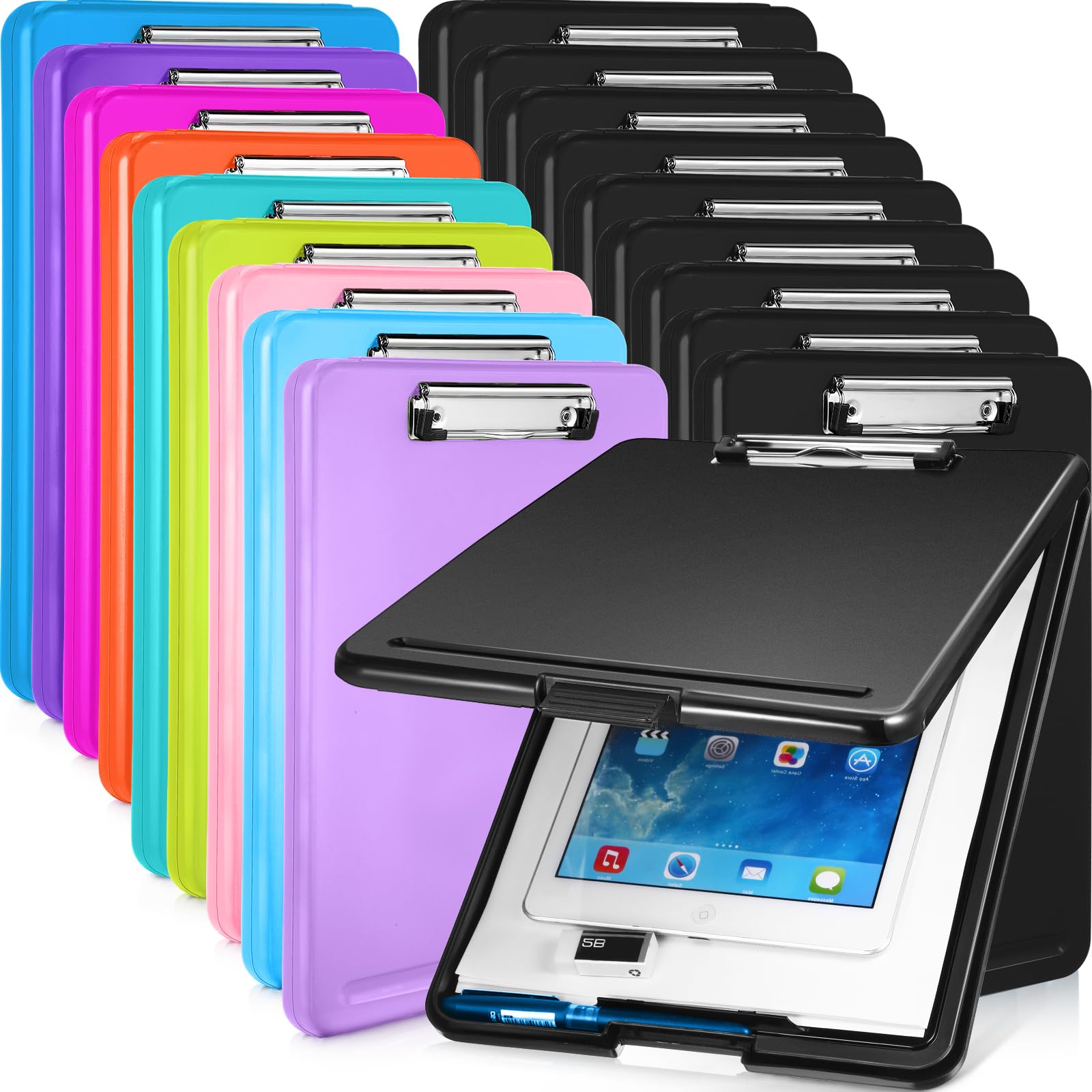 Amazon.com : Ctosree 18 Pieces Clipboard with Storage Plastic Storage ...