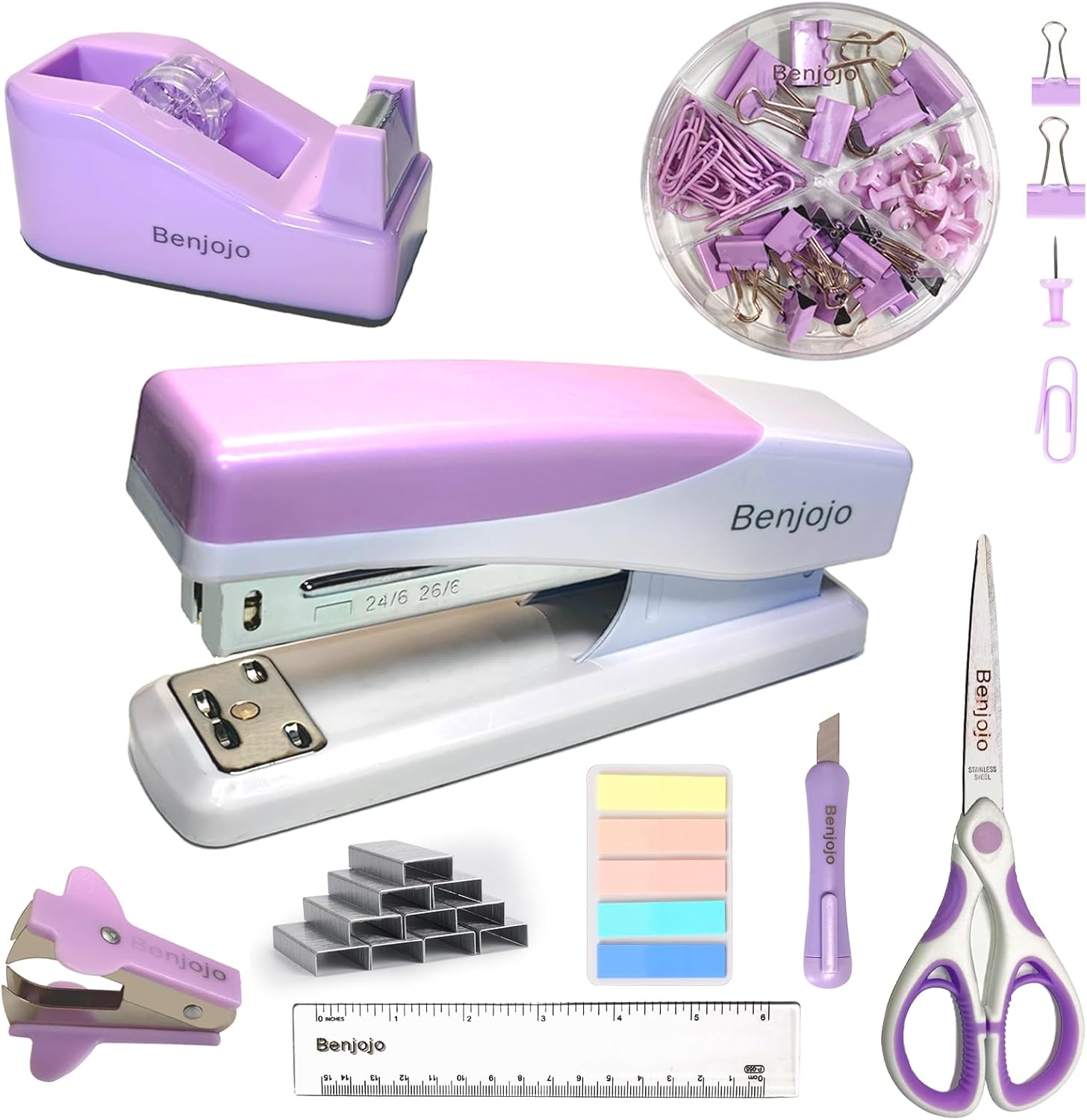 Amazon.com : Benjojo Purple Office Supplies, Purple Desk Accessories ...