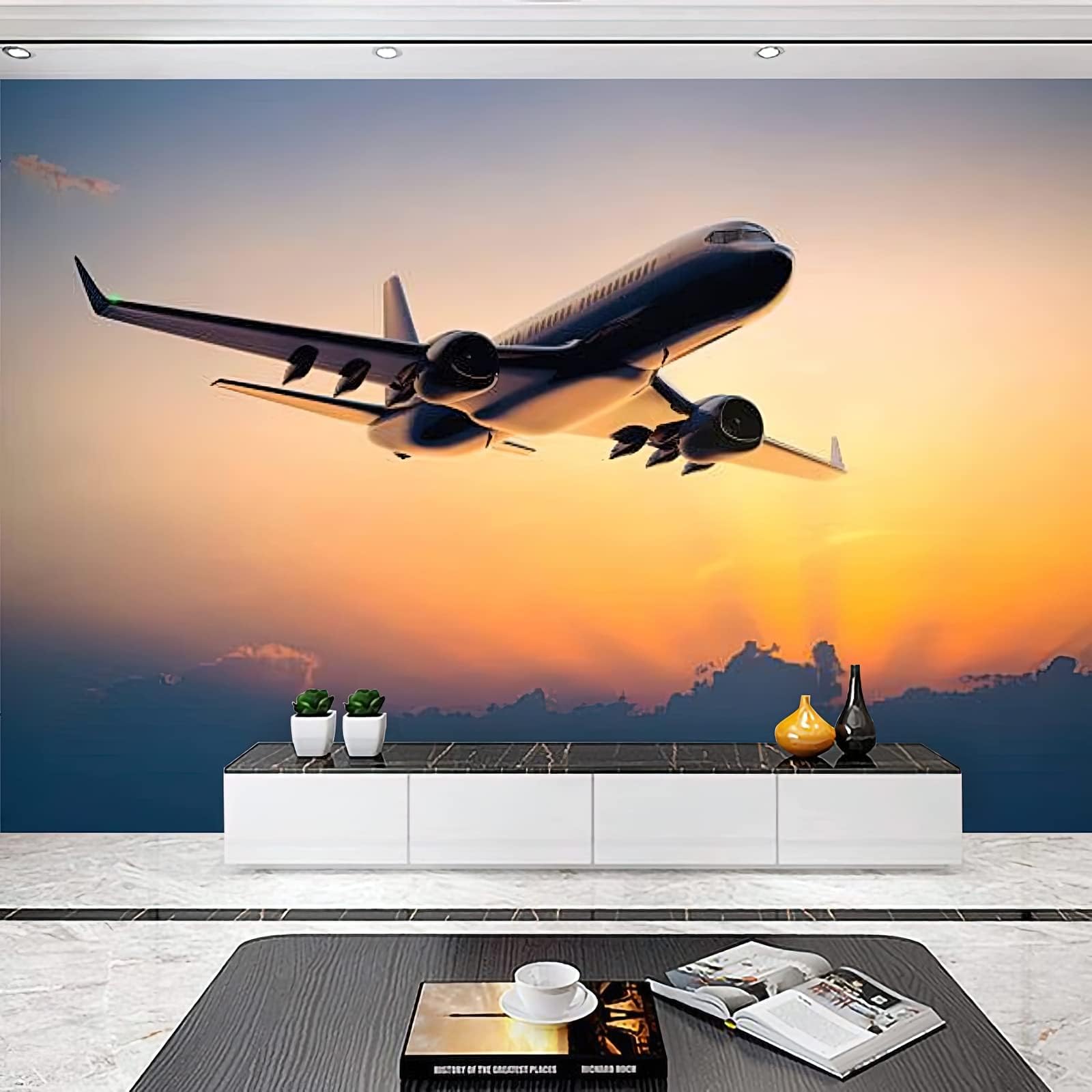 Aircrafts Cgi Wallpaper 1920x1080 Commercial Airplane Flying Over