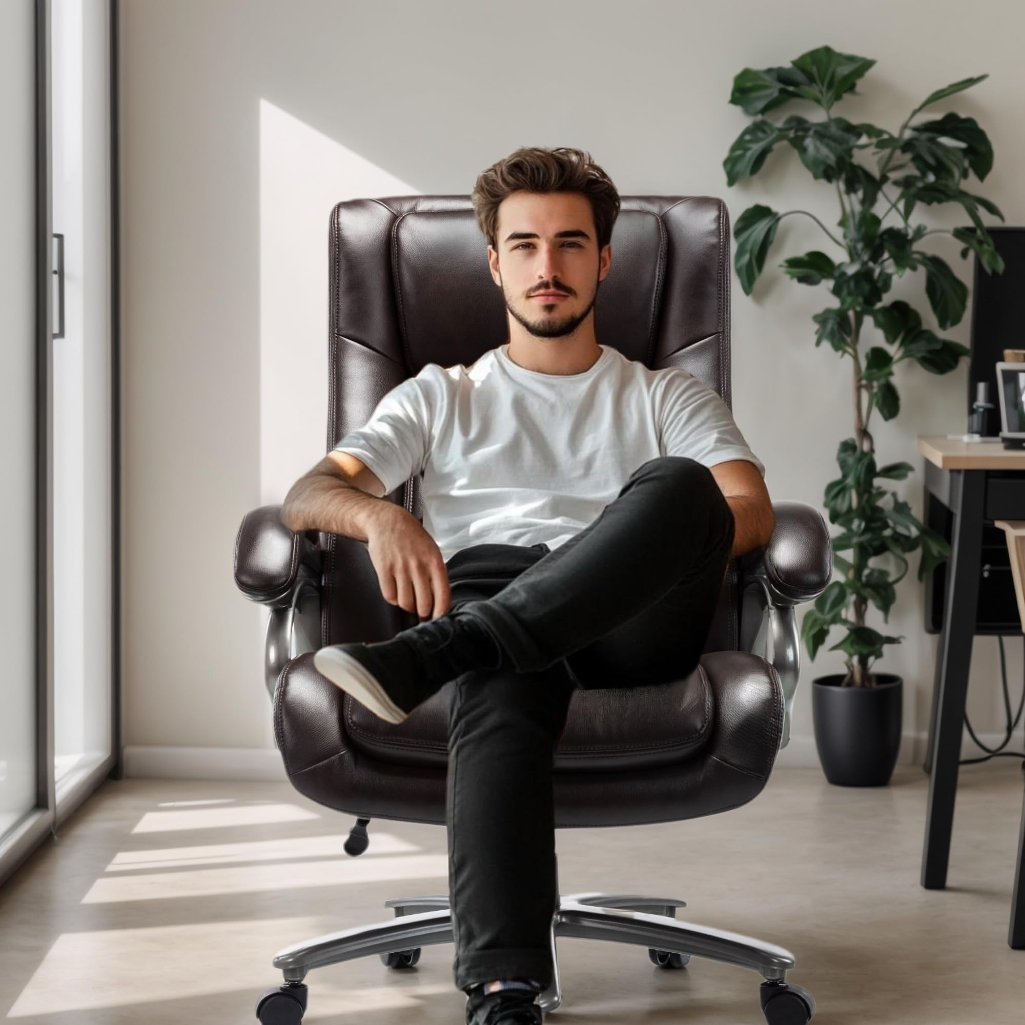 Snapklik.com : Big Tall Office Chair 400lb For Heavy People-High Back ...